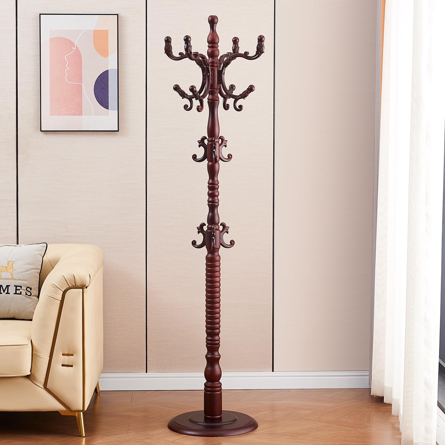 Amazon.com: GAMNOF Wood Coat Rack Freestanding, Wooden Entryway Tree ...