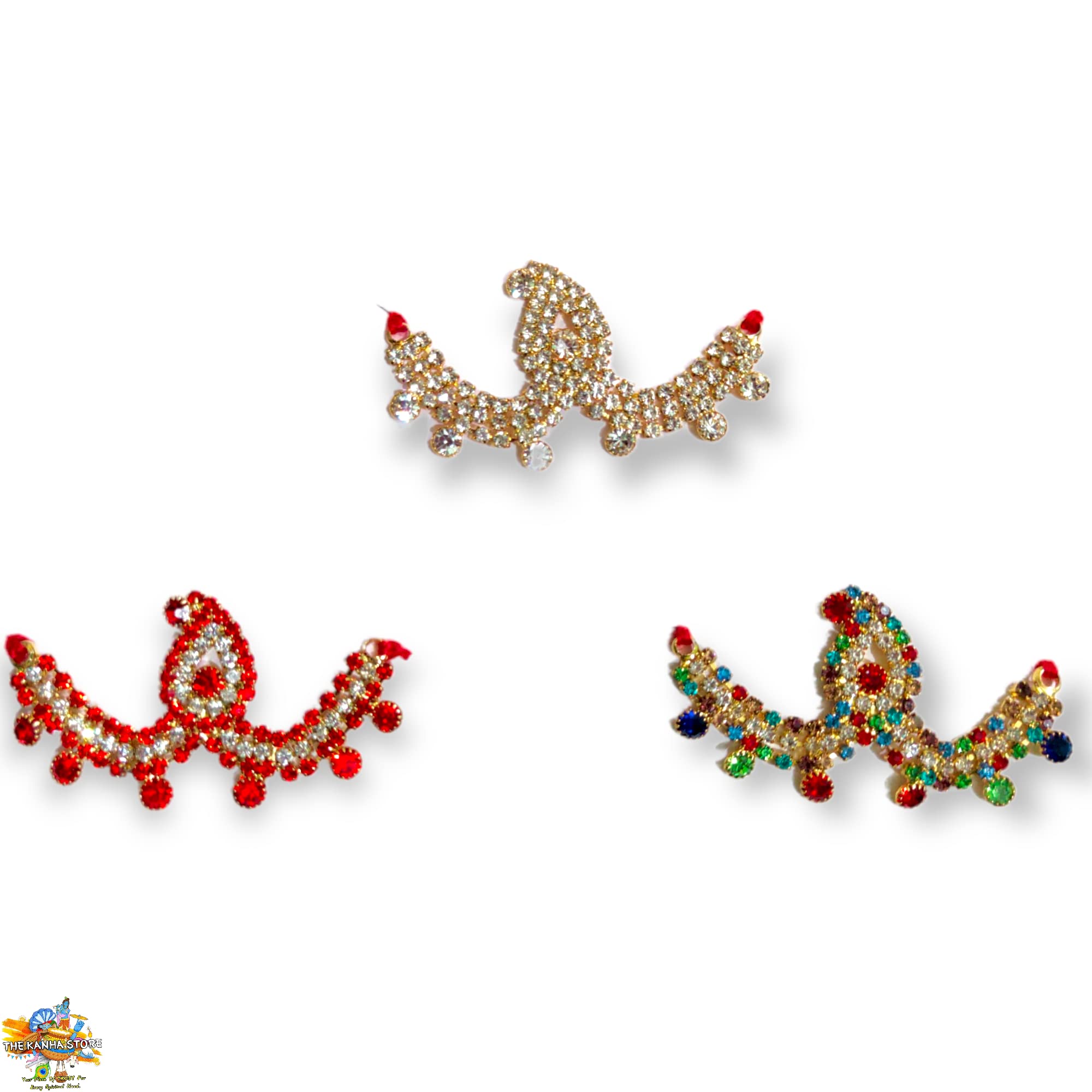 Buy Brij Sugandha Set of 3 Flexible Metal Chandrika Crown for Radha ...