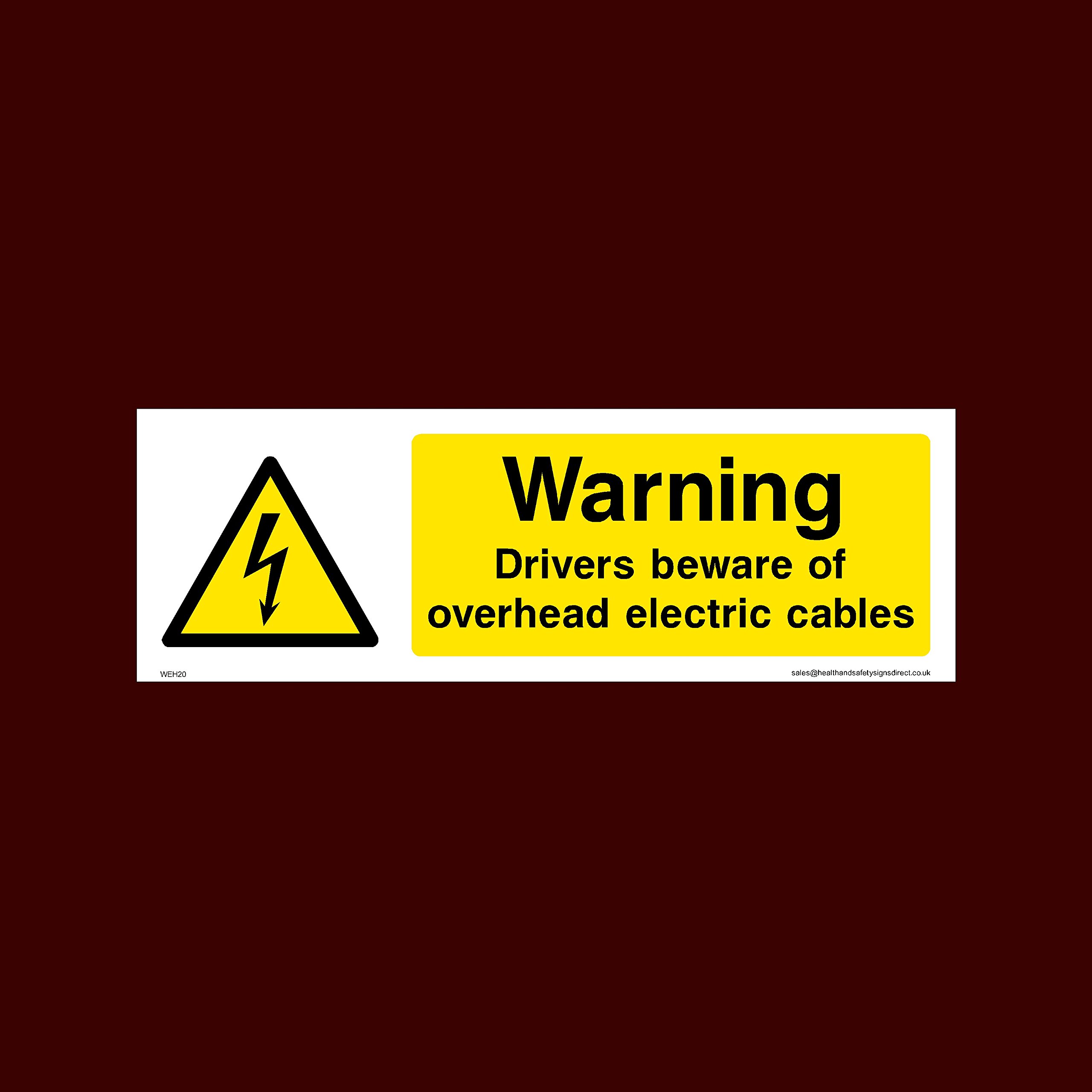 Buy Warning drivers beware of overhead cables Sticker/Self Adhesive ...