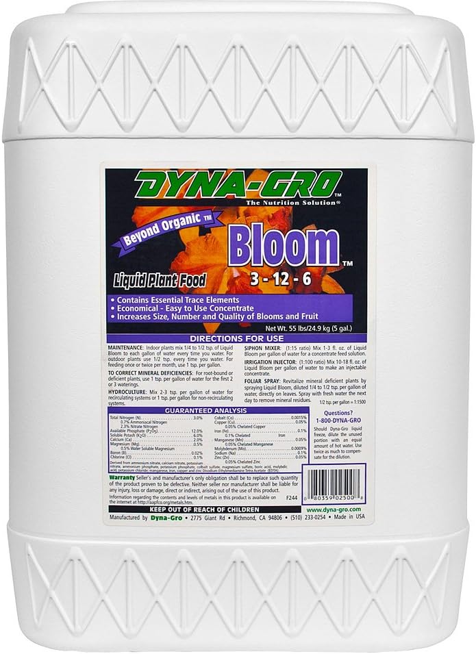 Amazon.com : Dyna-GRO Liquid Bloom 5 Gallon : Patio, Lawn & Garden