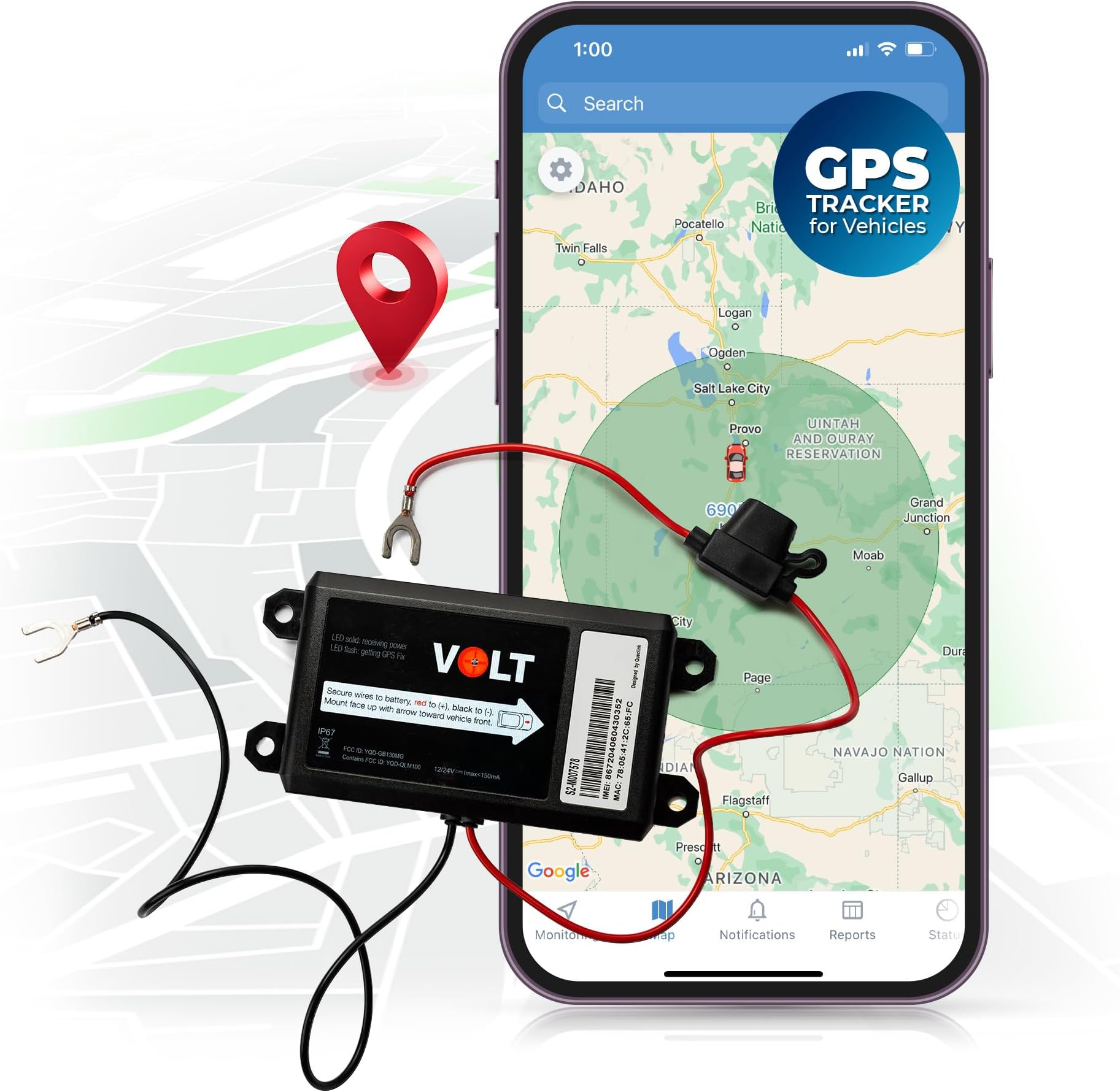 Lightning GPS Real Time GPS Tracker for Vehicles - Fleet GPS Tracker Automotive Tracking Device ...