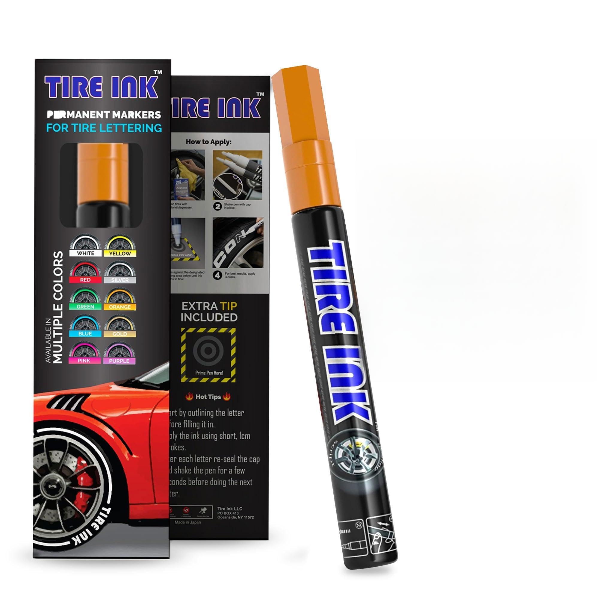 Amazon.com: Tire Ink Orange Color Tire Paint Pen - Waterproof Permanent ...