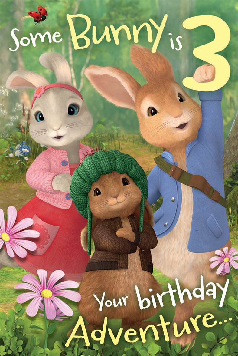 Peter Rabbit PE013 3rd Birthday Card Multi Colour : Amazon.co.uk ...