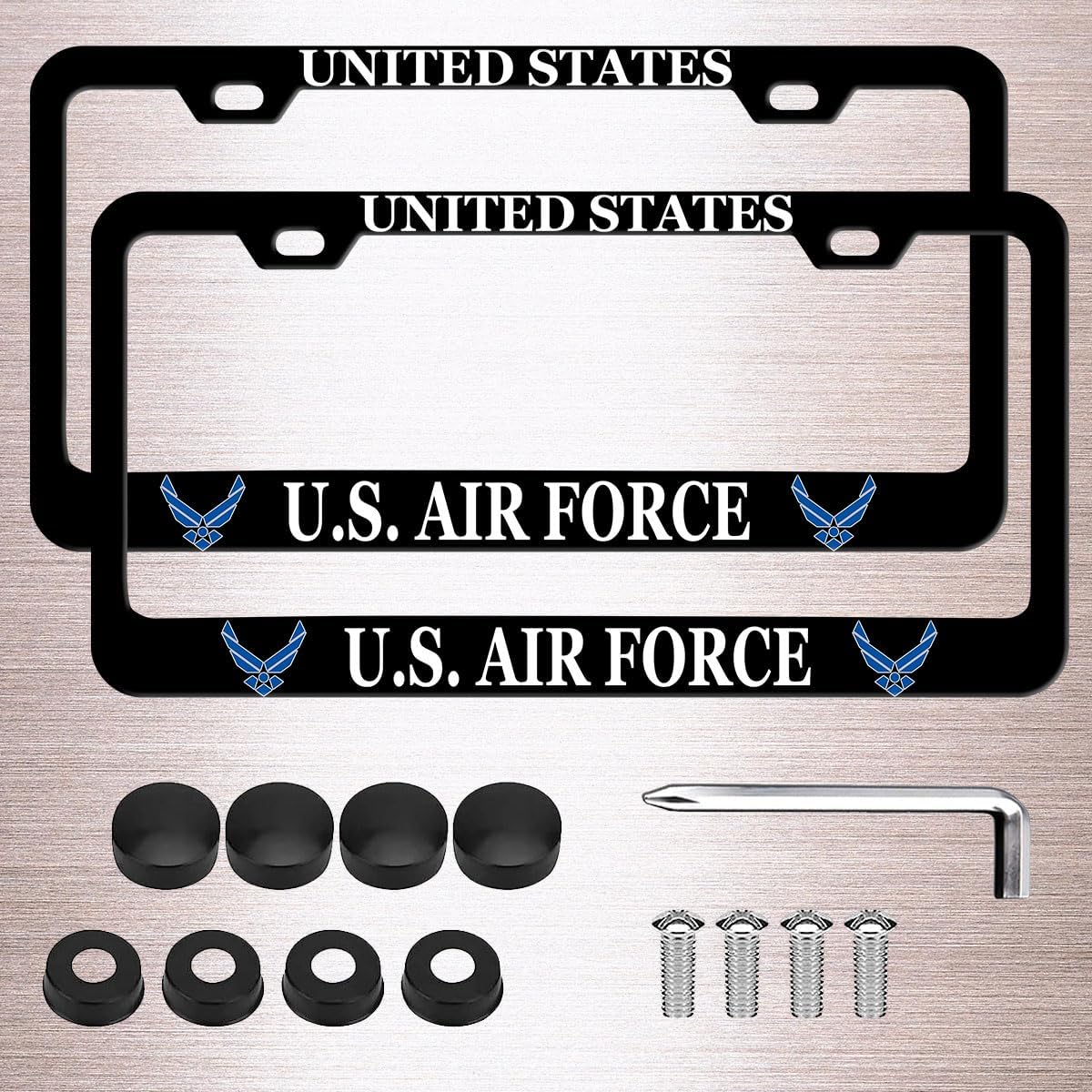 Amazon.com: United States U.S. Air Force Steel Heavy Duty Black License ...