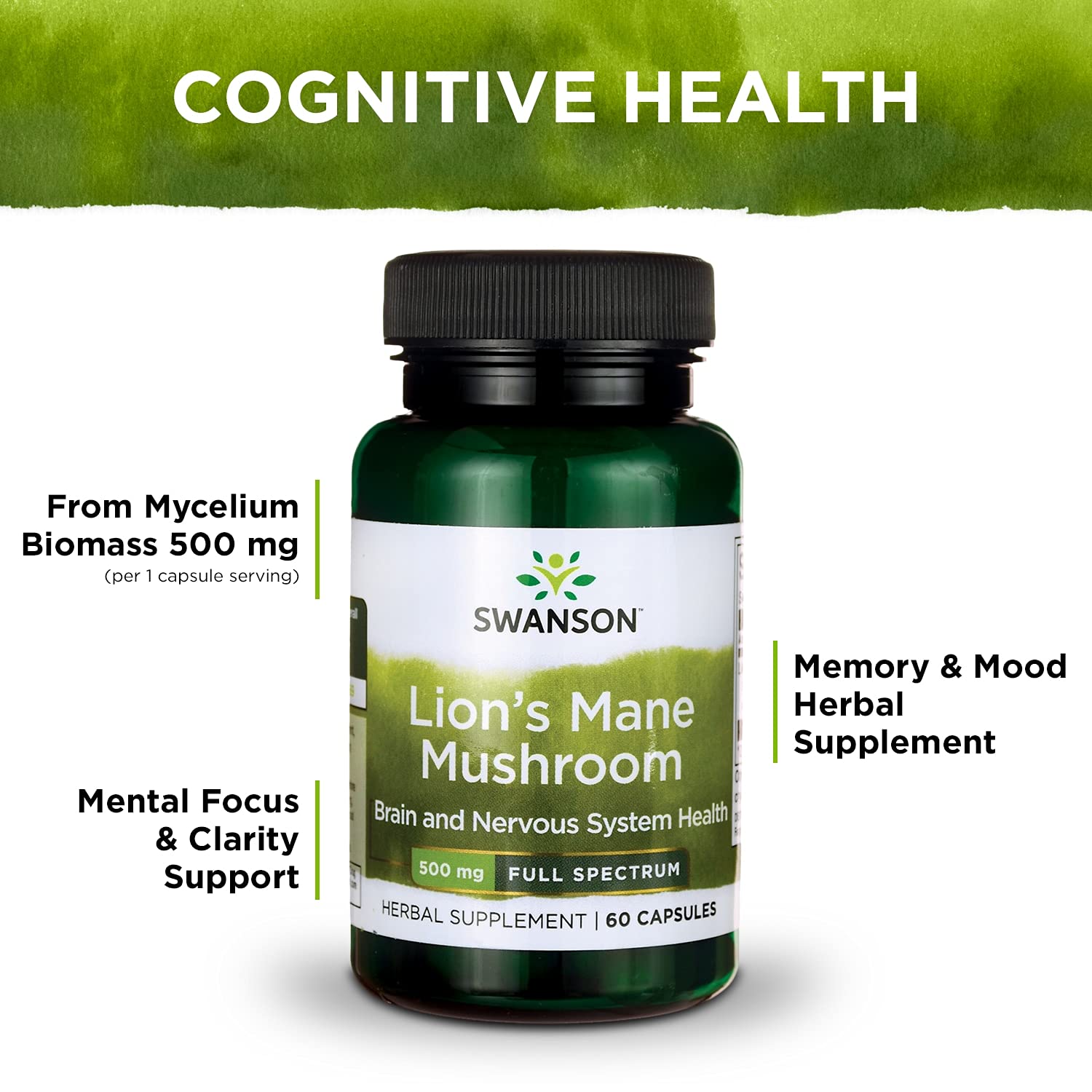 Snapklik.com : Swanson Lions Mane Mushroom Capsules - 500 Mg Each, 60 ...