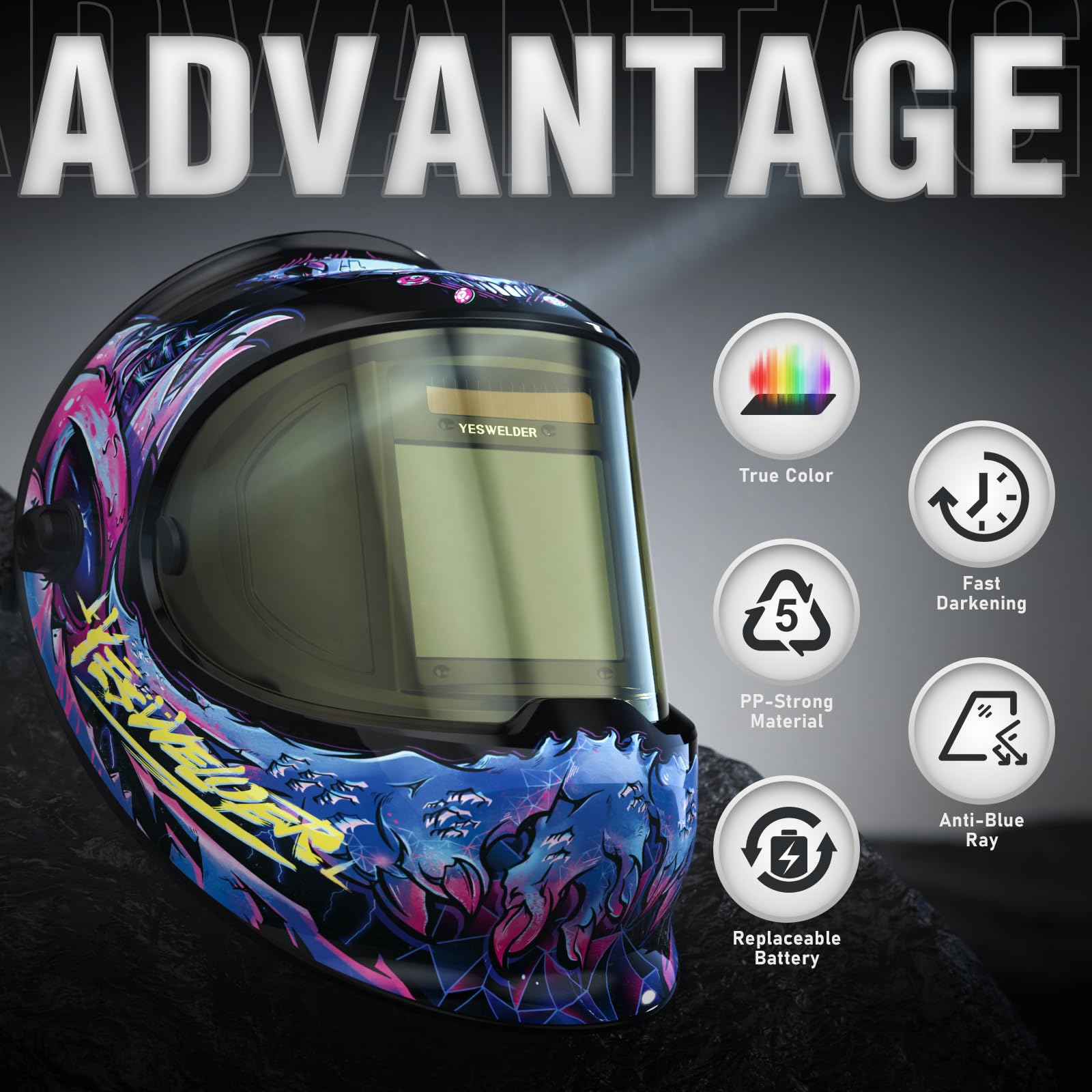 Snapklik.com : YESWELDER Auto Darkening Welding Helmet