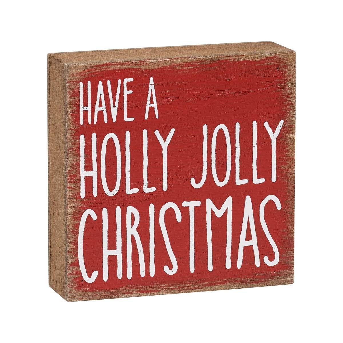 Amazon.com: 'Have a Holly Jolly Christmas' Wood Block Sign - 3.5 ...
