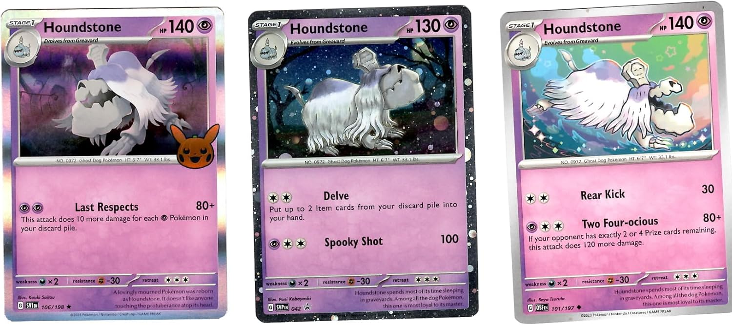 Amazon.com: Houndstone - Pokemon 3 Card Lot - SVP 042 - Scarlet Violet ...