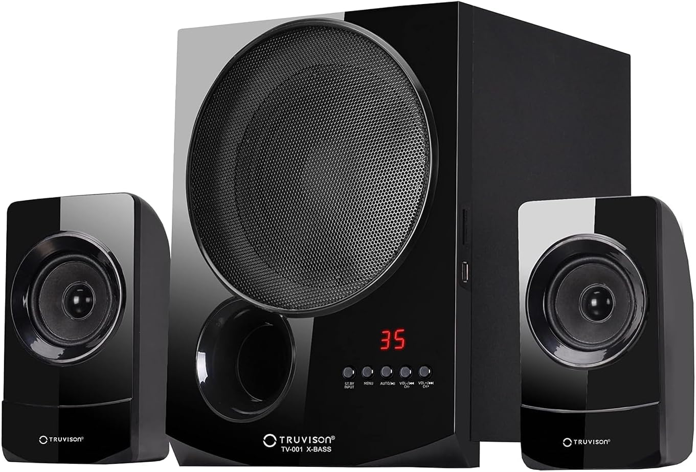 Truvison X Bass 2.1 Channel Multimedia Speaker System, 60 Watts RMS ...