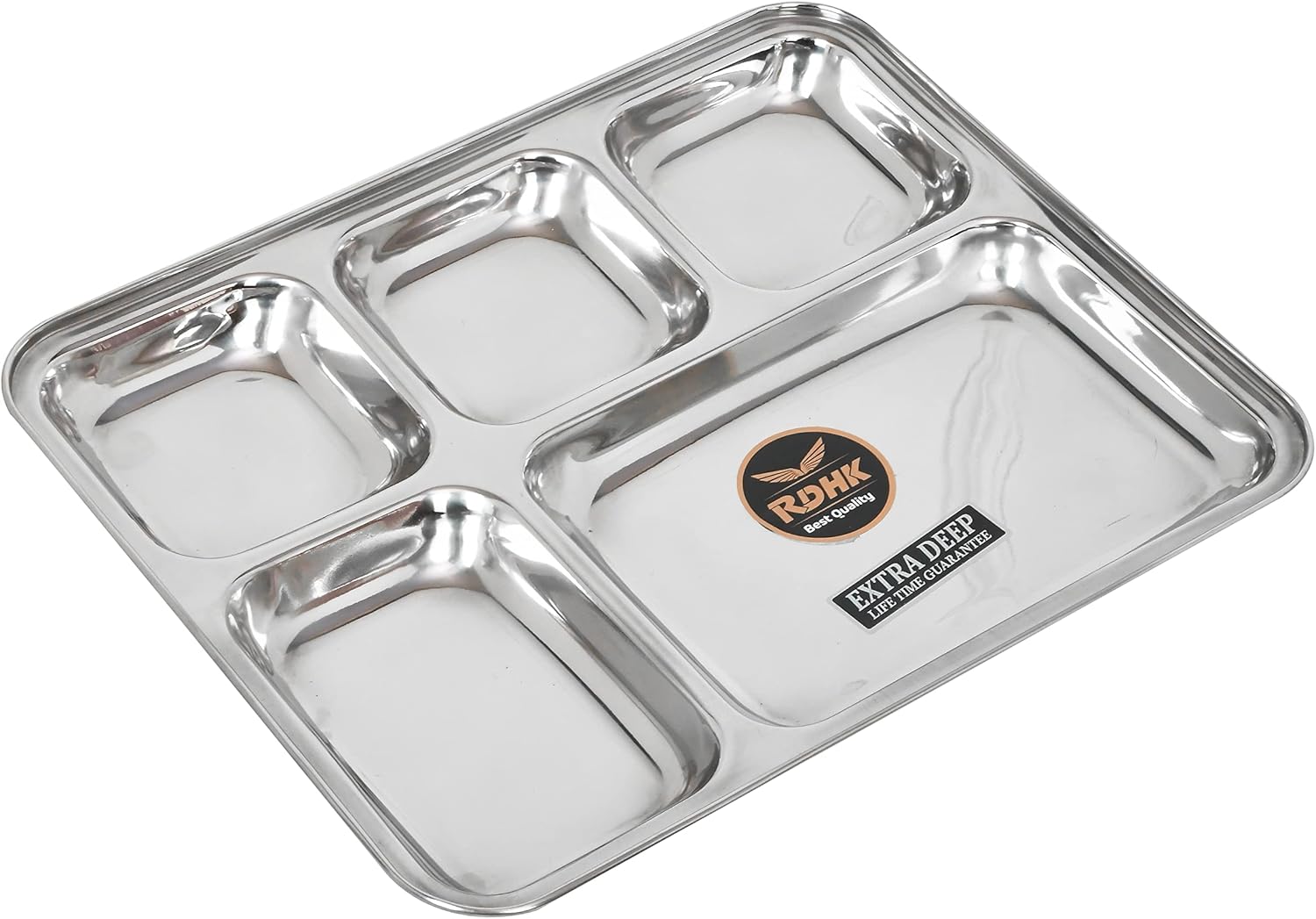 Stainless Steel Thali with Square Compartment, Bhojan Thali Steel 5 Big ...