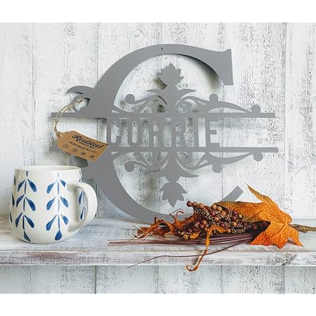 Split Letter Metal Monogram - Custom Last Name Sign - Split Letter Name ...