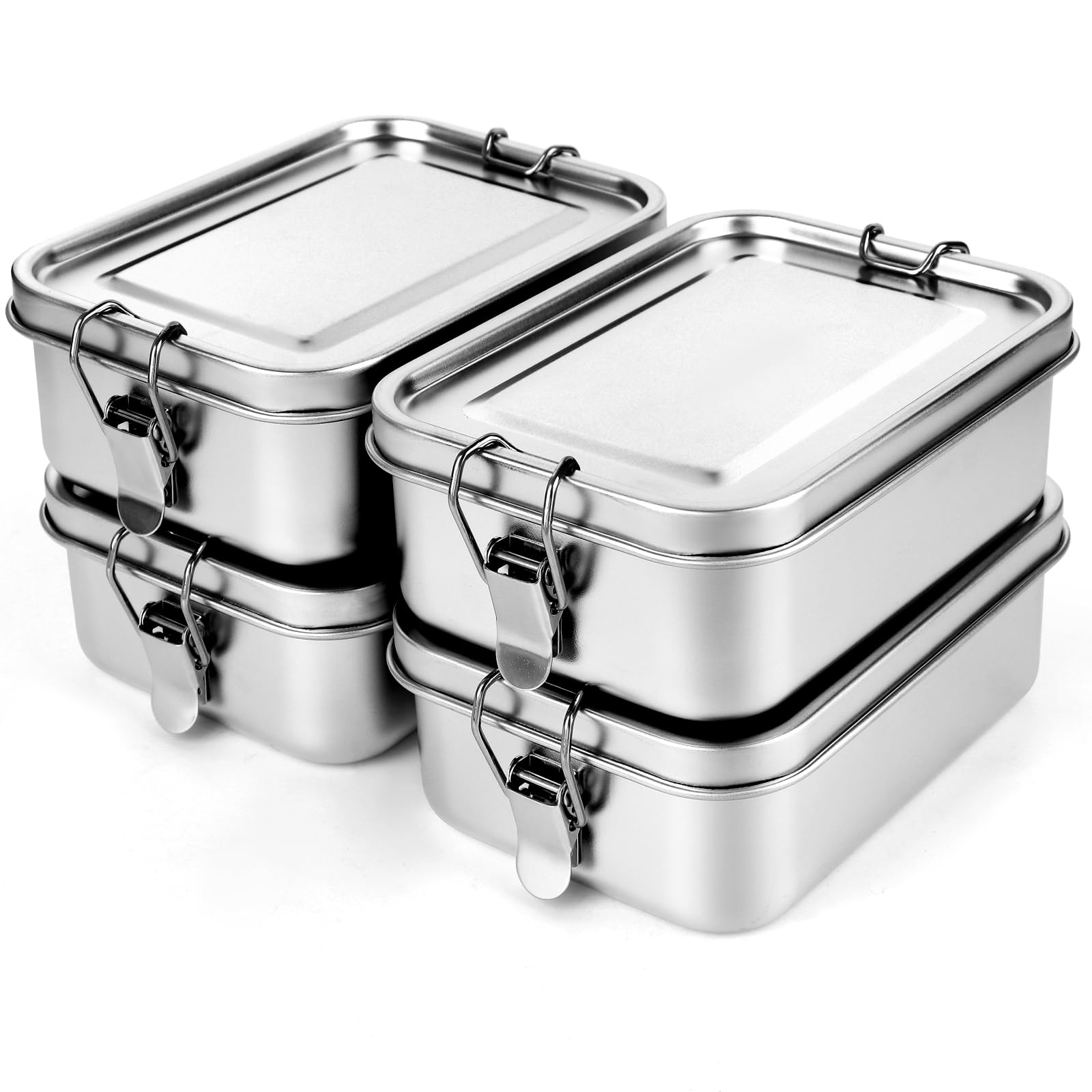 4 Pcs Stainless Steel Food Storage Containers with Lids 850ML Reusable ...