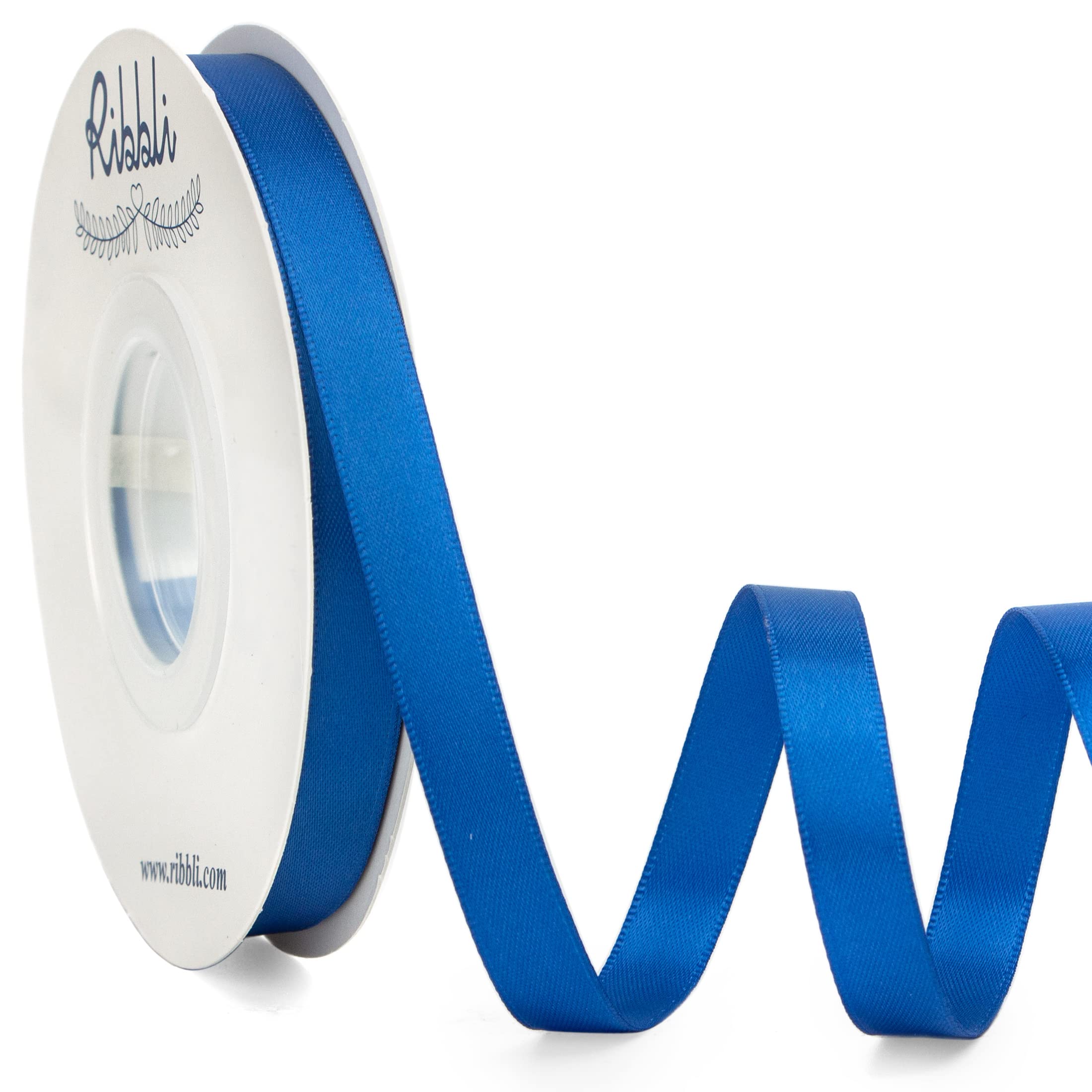 Amazon.com: Ribbli Double Faced Royal Blue Satin Ribbon,3/8” x ...