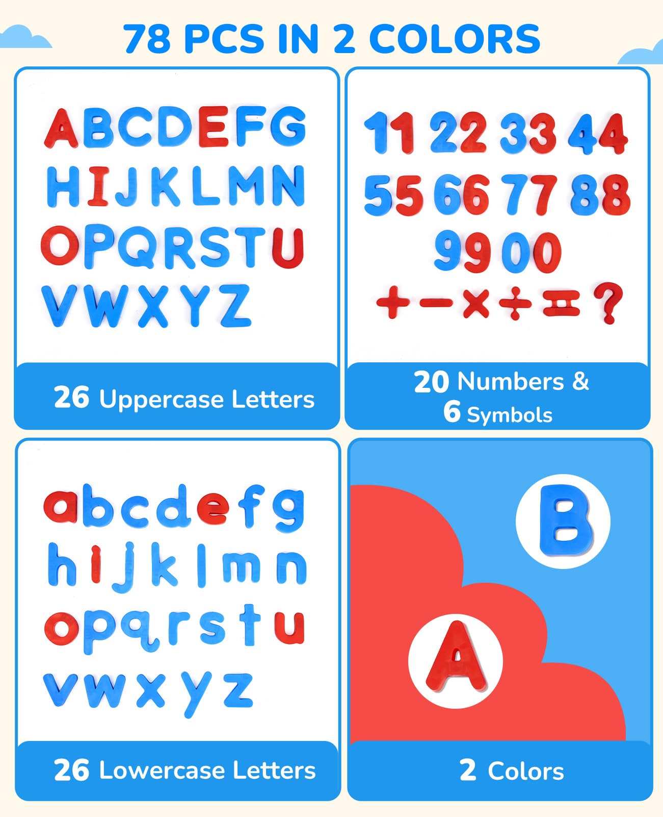 Snapklik.com : JoyCat Magnetic Letters And Numbers, Uppercase And ...