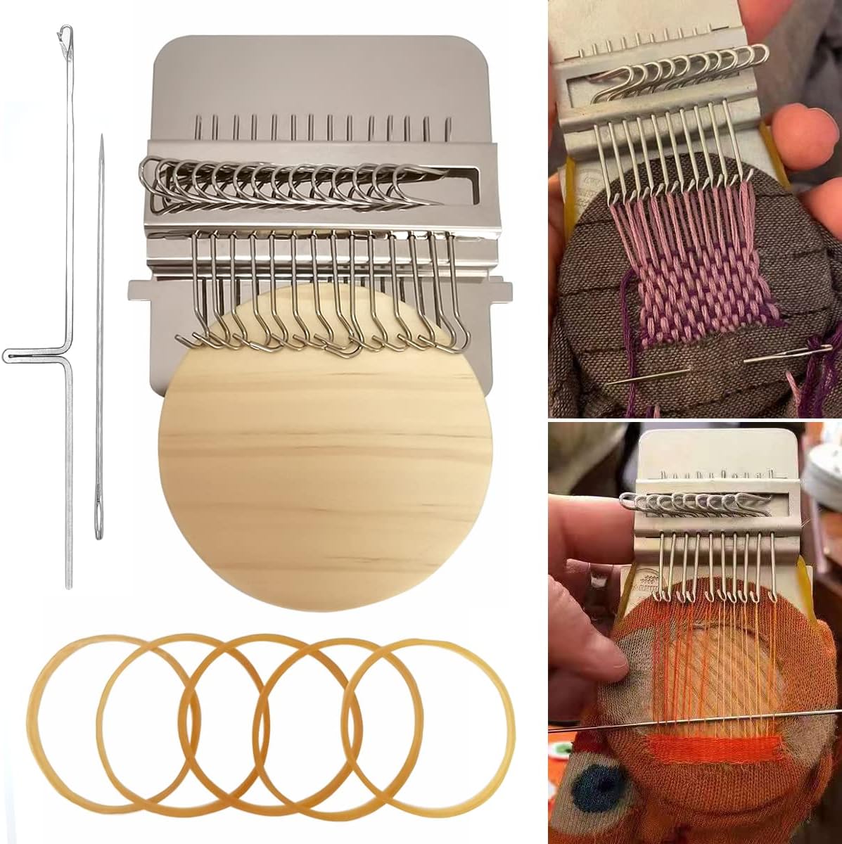 Amazon.com: Rumexeng Small Weaving Loom, Wooden Speedweve Darning Loom ...