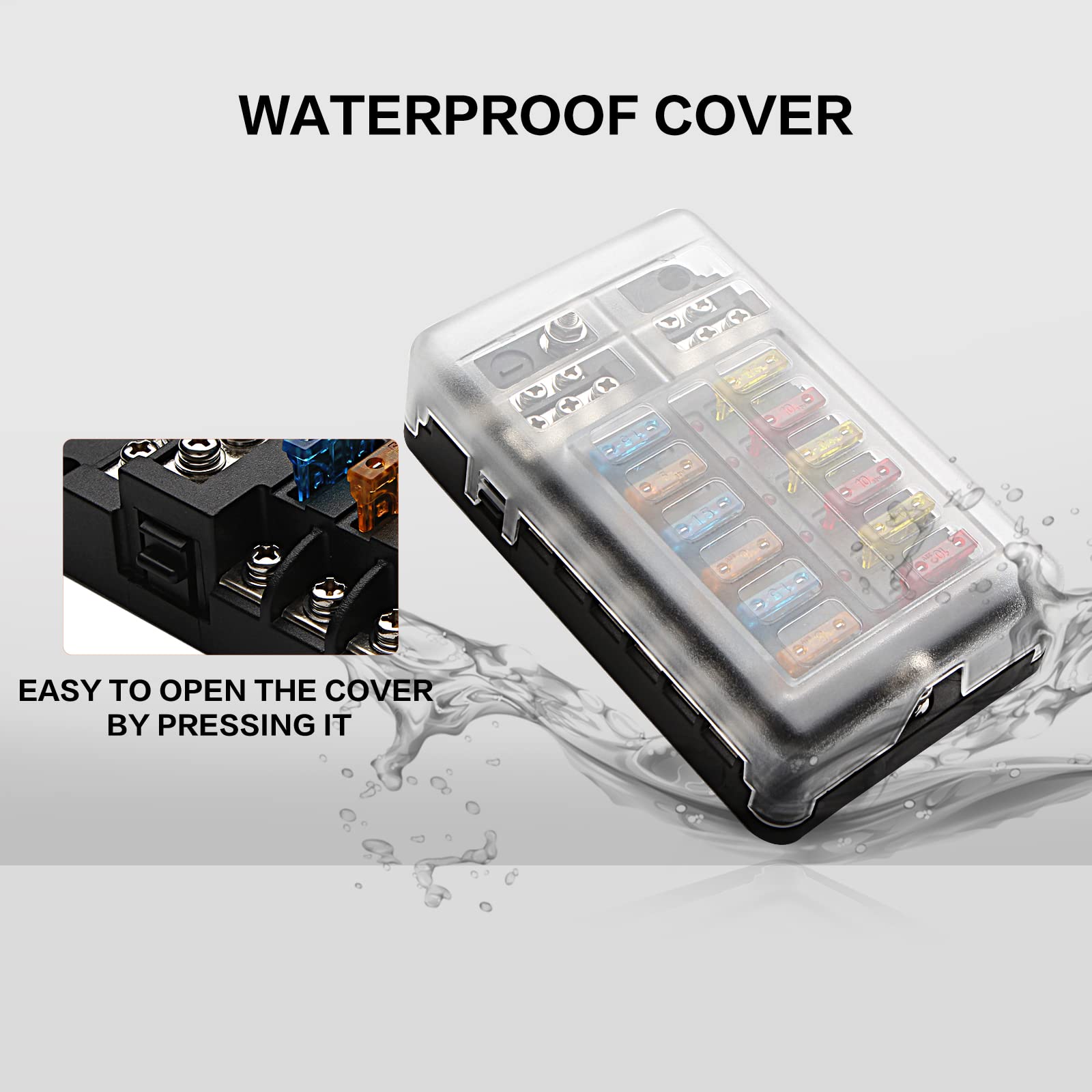 Snapklik.com : 12 Way Fuse Block Waterproof Marine Fuse Holders