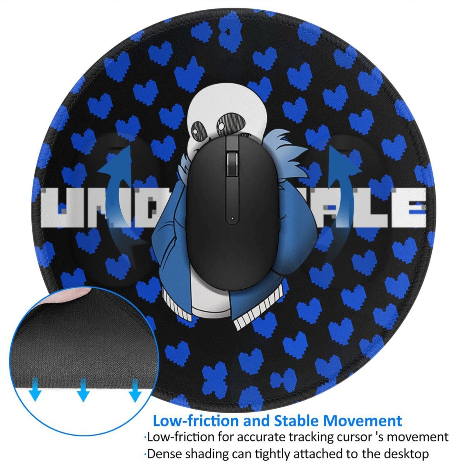 Undertale-Sans Mouse Pad,Creative Custom Non-Slip Mouse Mat Round Mouse ...