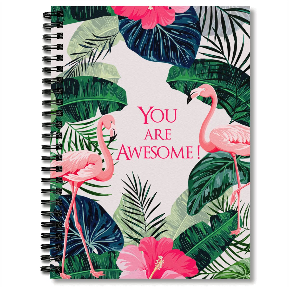 GOLEEX Flamingo You Are Awesome Quote Blank Spiral Notebook Christmas ...