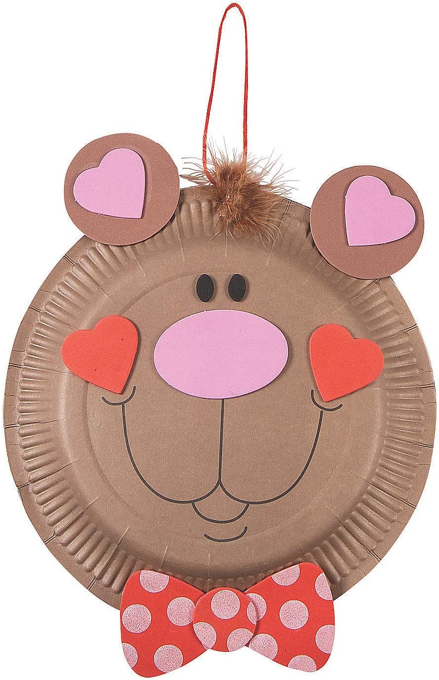Amazon.com: Valentine Bear Paper Plate Craft Kit - Crafts for Kids and ...