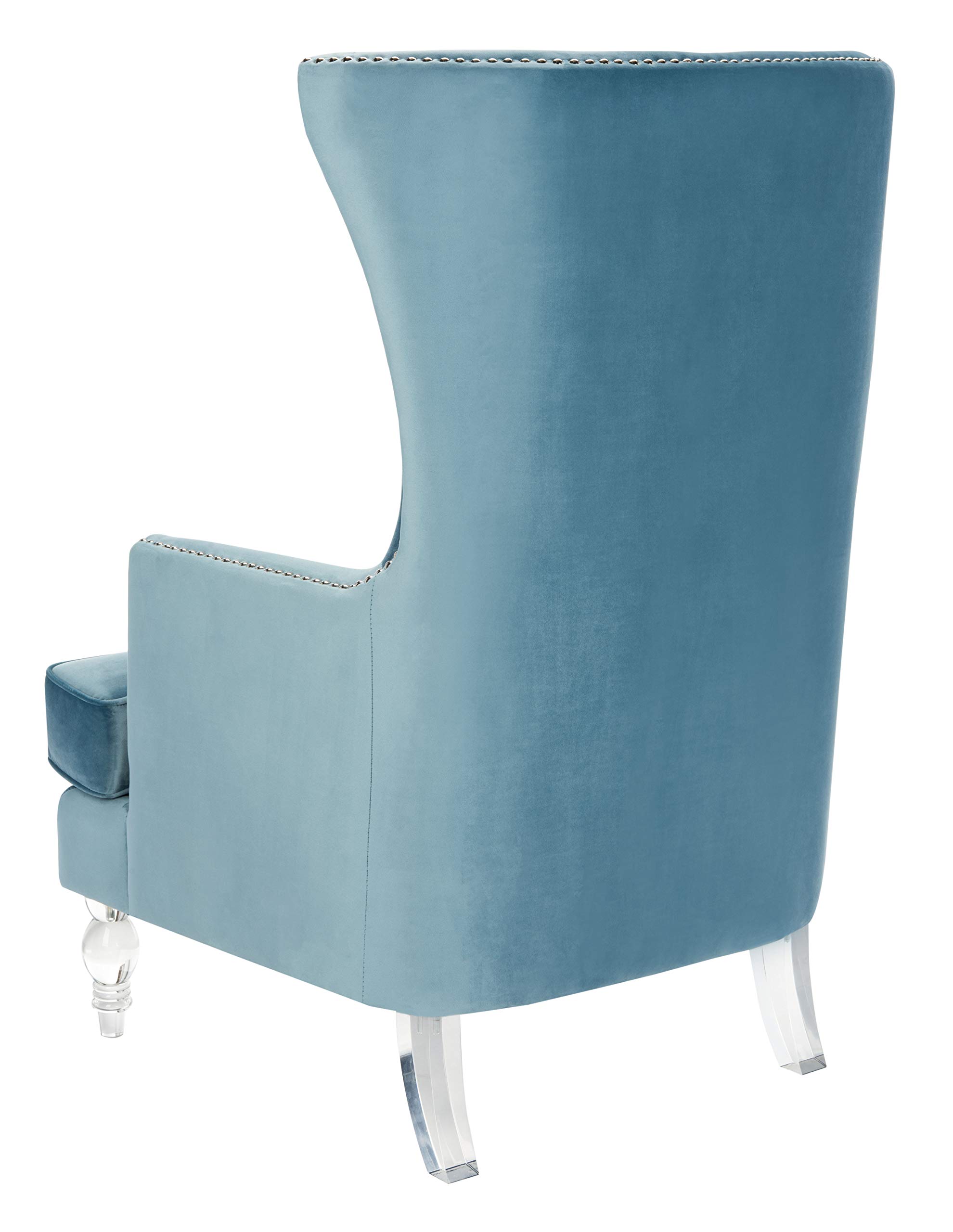 Safavieh Couture Home Geode Modern Glam Light Blue Velvet Wingback Chair