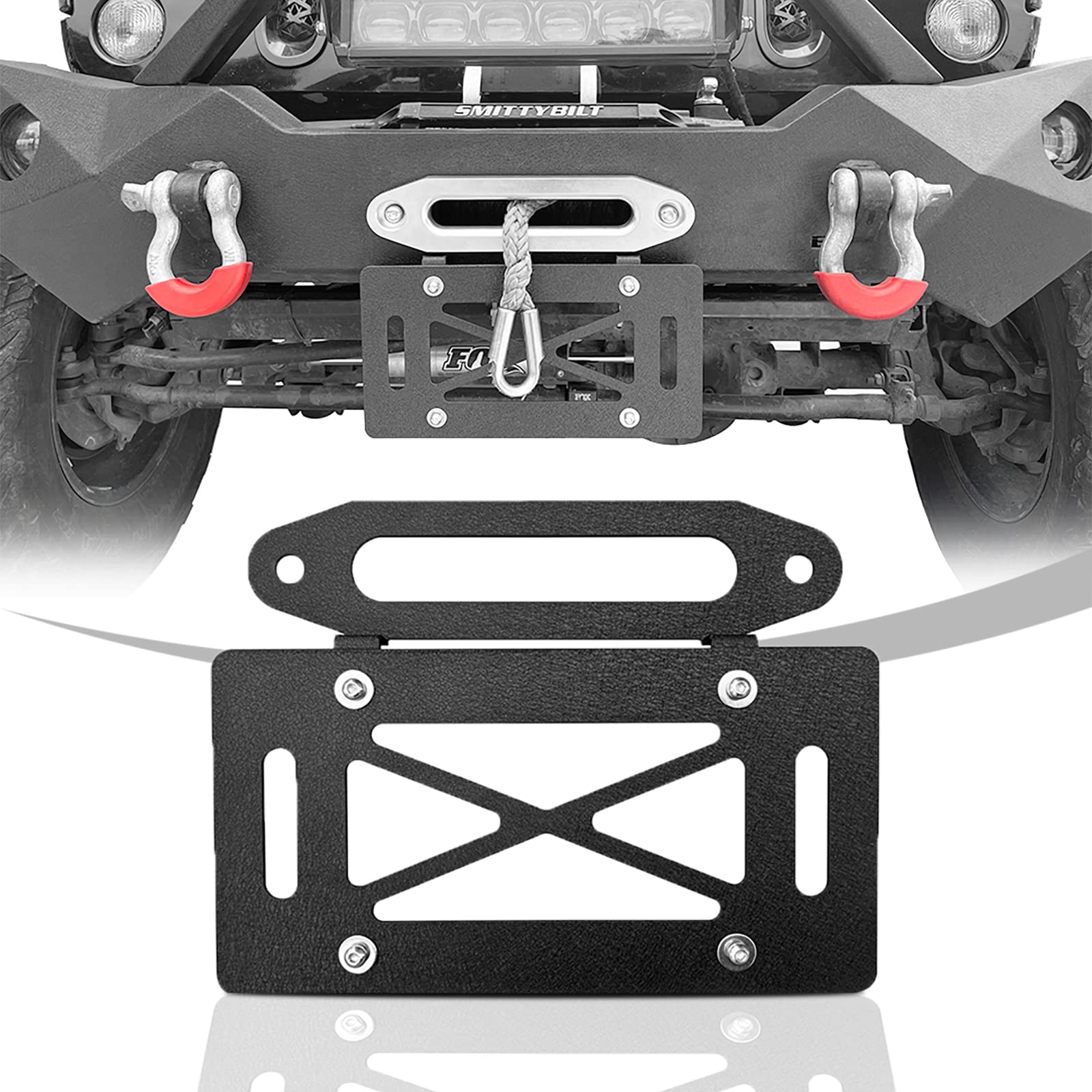 Amazon.com: XOOKUN 10 inch Hawse Fairlead License Plate Mount, Winch ...