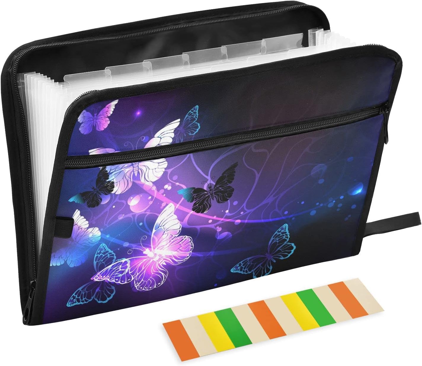 Glowing Butterflies Expanding File Folder for Documents A4 Letter Size ...
