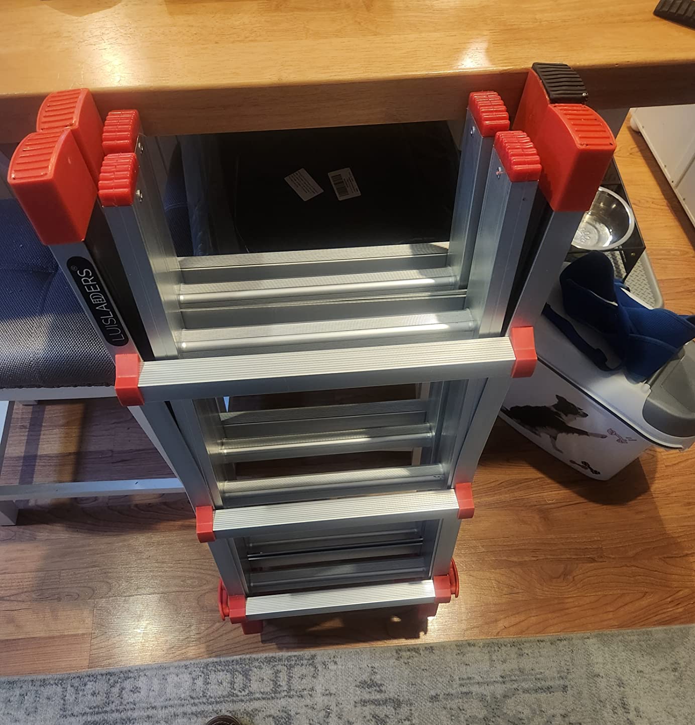 $23/mo - Finance LUISLADDERS Ladder, A Frame 4 Step Ladder Telescoping ...