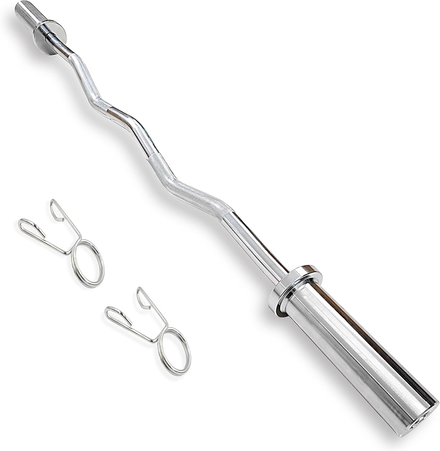 Amazon.com : 47" Olympic Barbell Ez Curl Bar for 2-inch Weight Plates ...