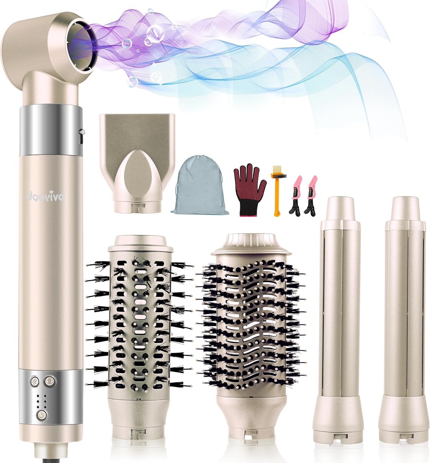 Amazon.com: 6 in 1 Hot Air Styler, Ionic Hair Dryer Brush 110,000 RPM ...