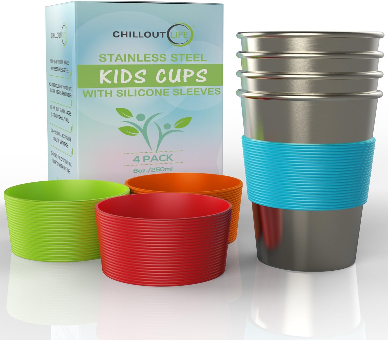 Amazon.com: Rommeka Stainless Steel Kids Cups, 5 Pack Colorful Drinking ...