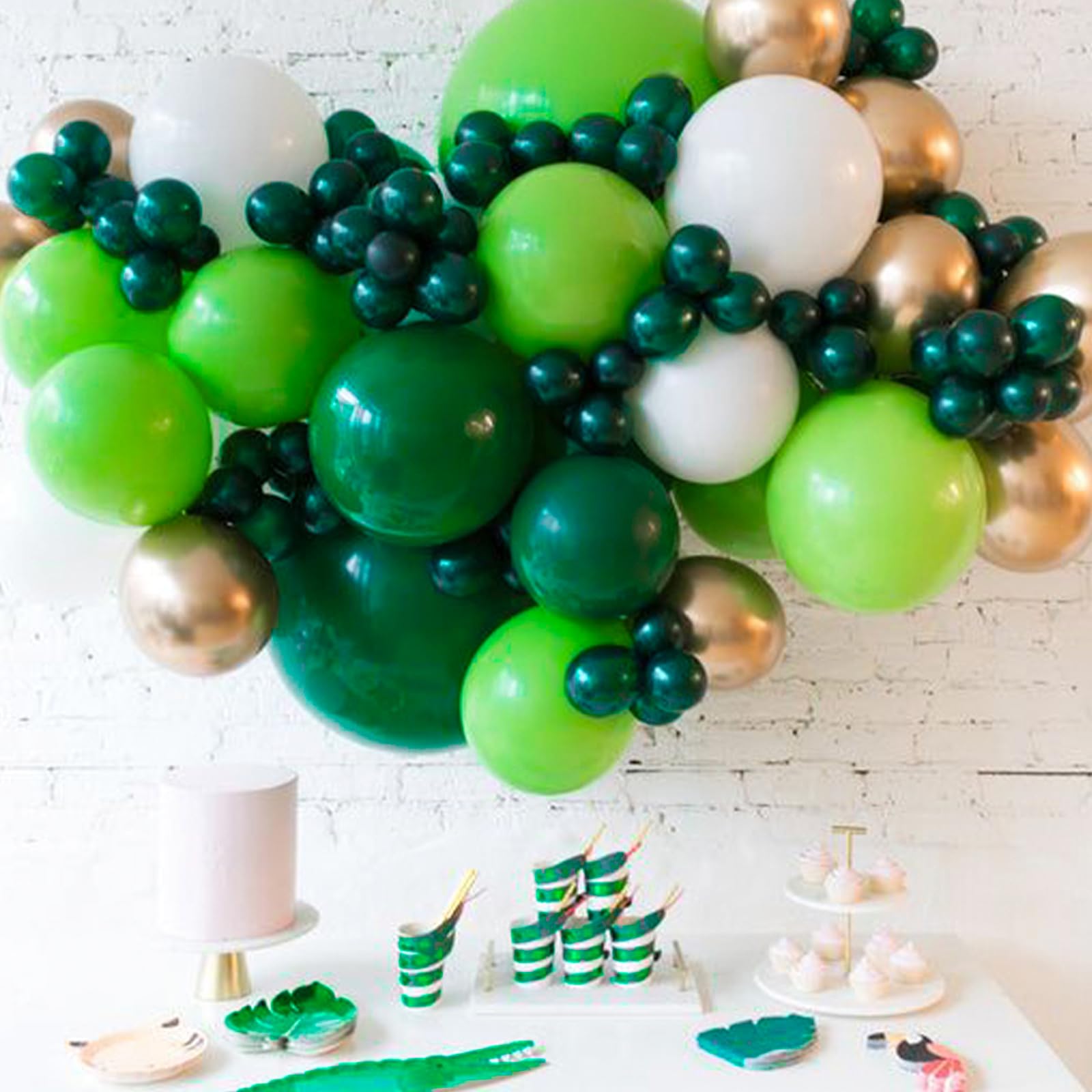 Snapklik.com : Dark Green Balloons 127 Pcs Different Sizes Of 36 18 12 ...