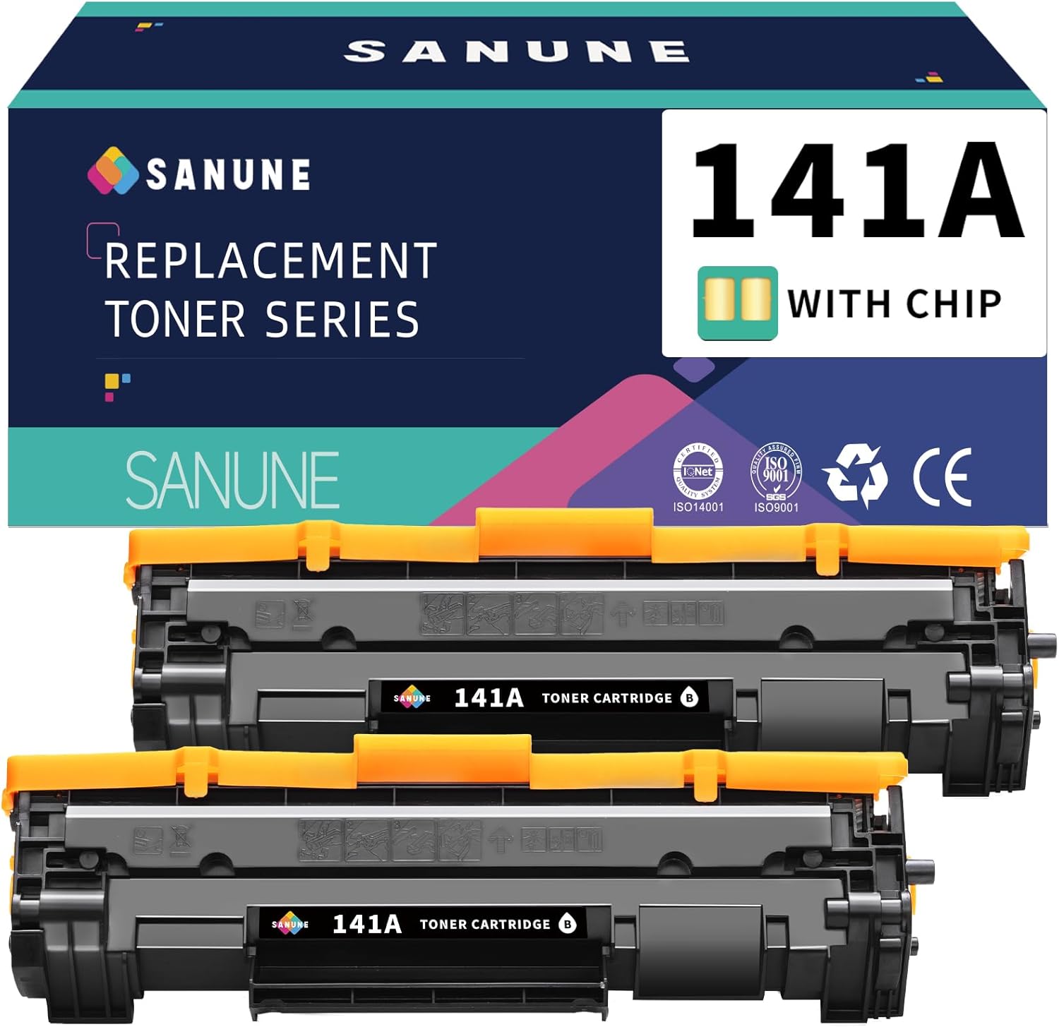 Amazon.com: SANUNE 141A Toner Cartridge (with Chip) Replacement for HP ...
