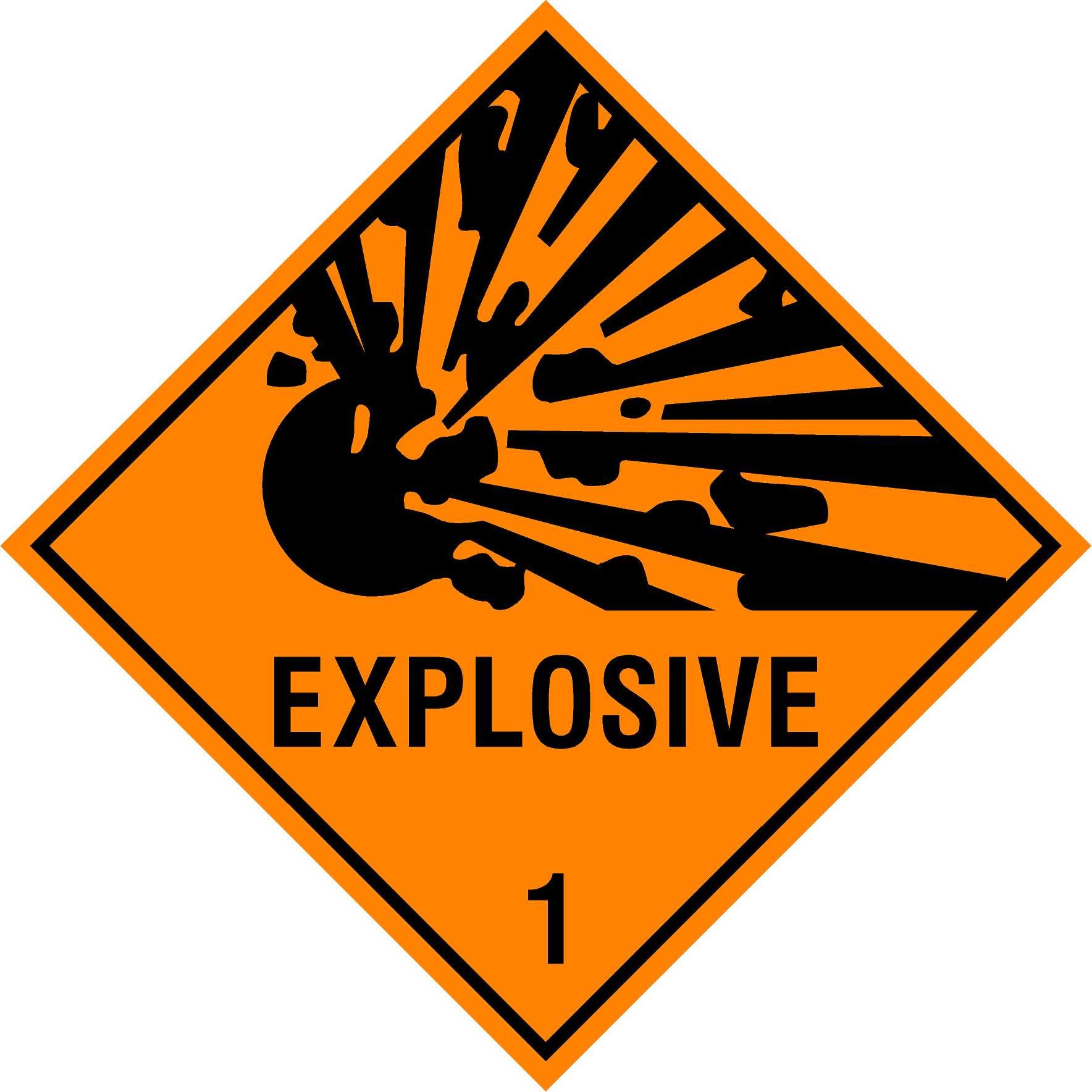 Dangerous Substance Labels Explosive 1 Safety Sign - Self Adhesive ...
