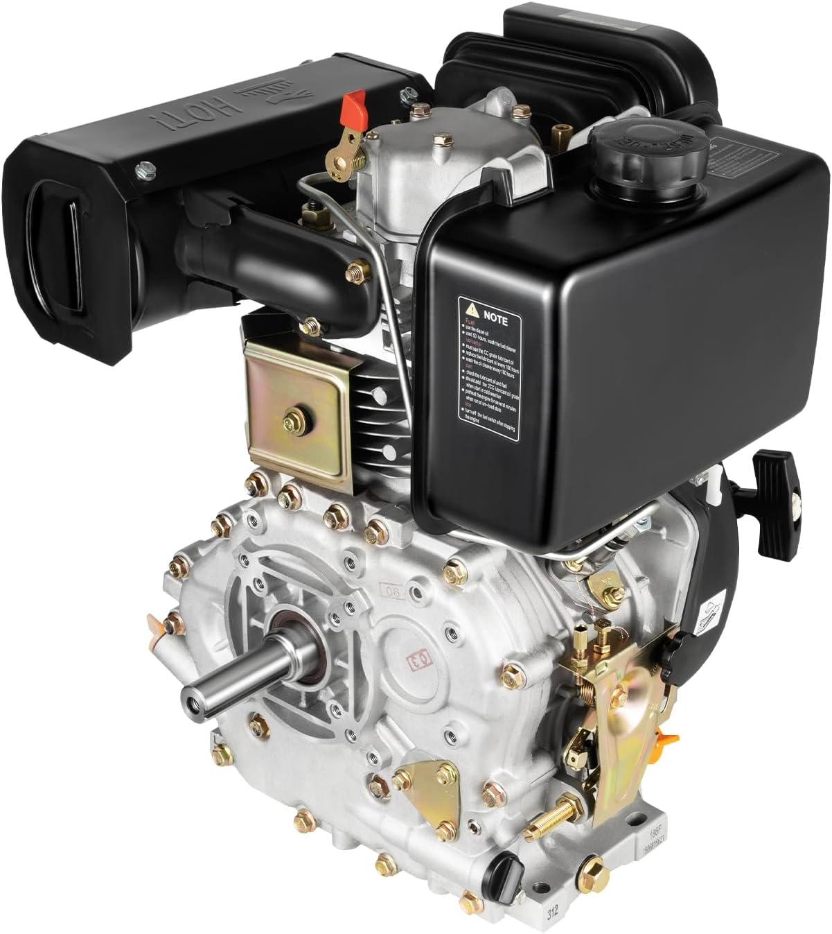 Amazon.com: JAYGOVAN 10HP 4 Stroke Diesel Engine 418CC Air-Cooled ...