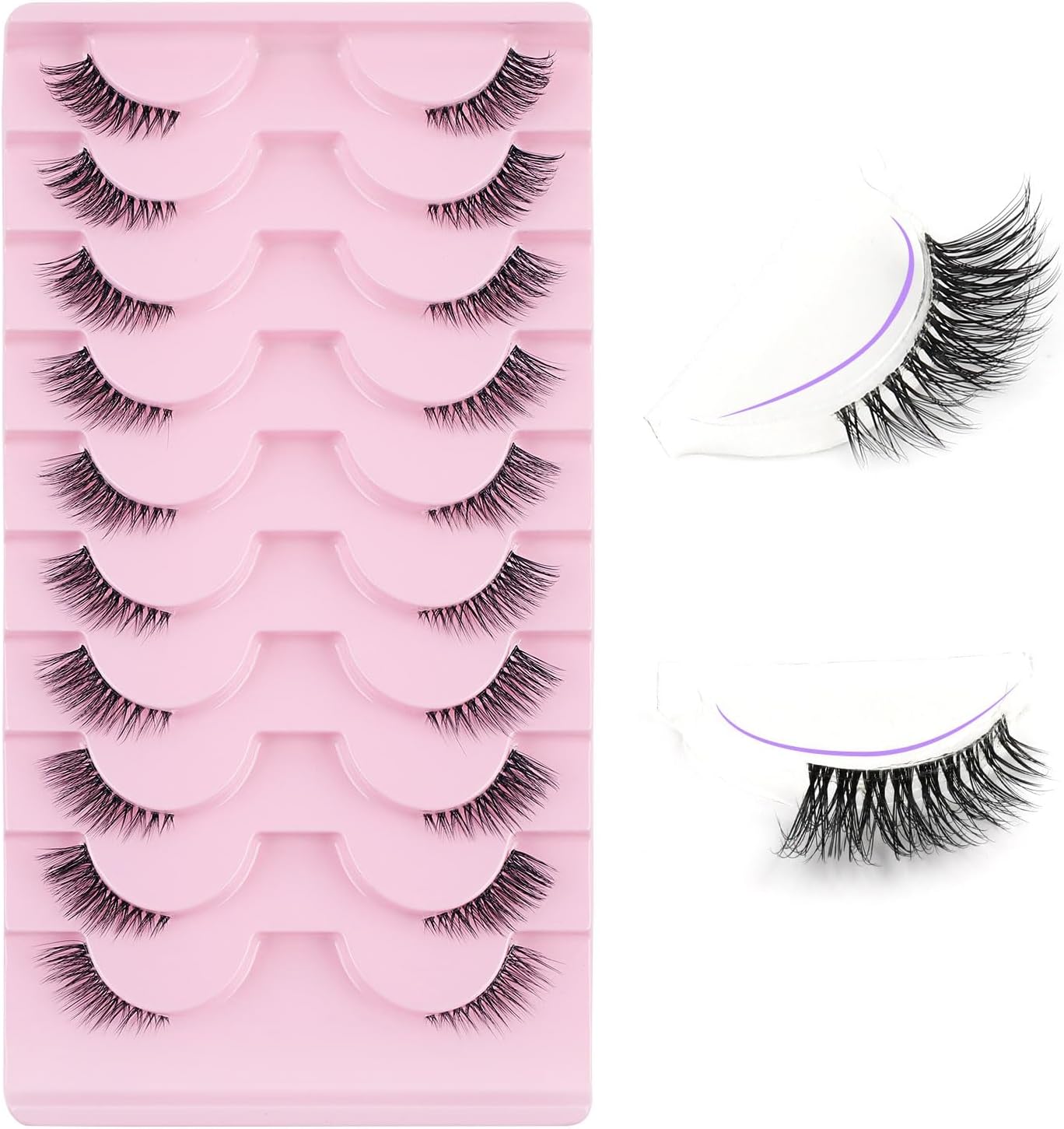 Oreola False Eyelashes Half Lashes Natural Look Cat Eye Lashes with ...