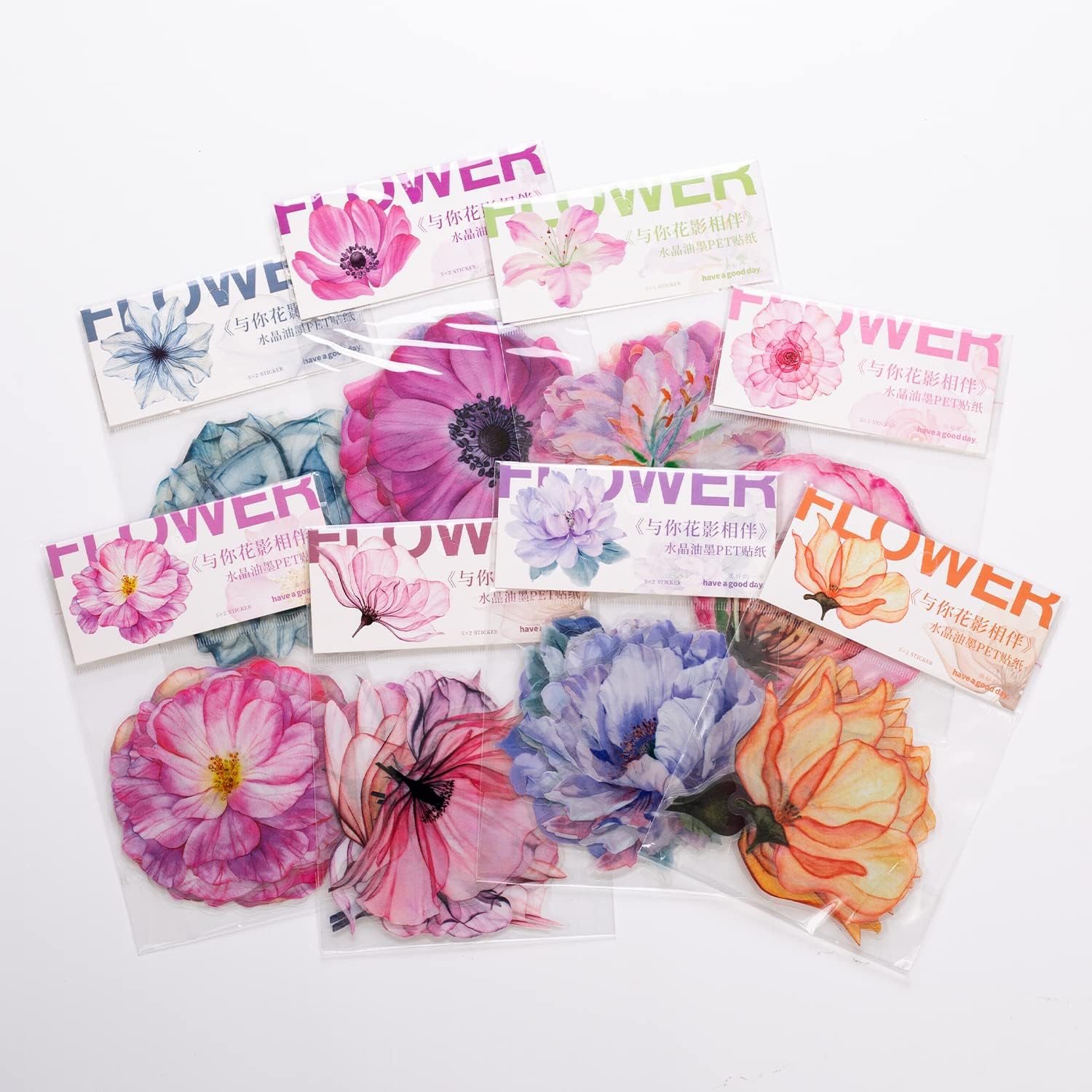 Amazon.com: LakoArt 80 Pieces Large Size Transparent Waterproof Flower ...