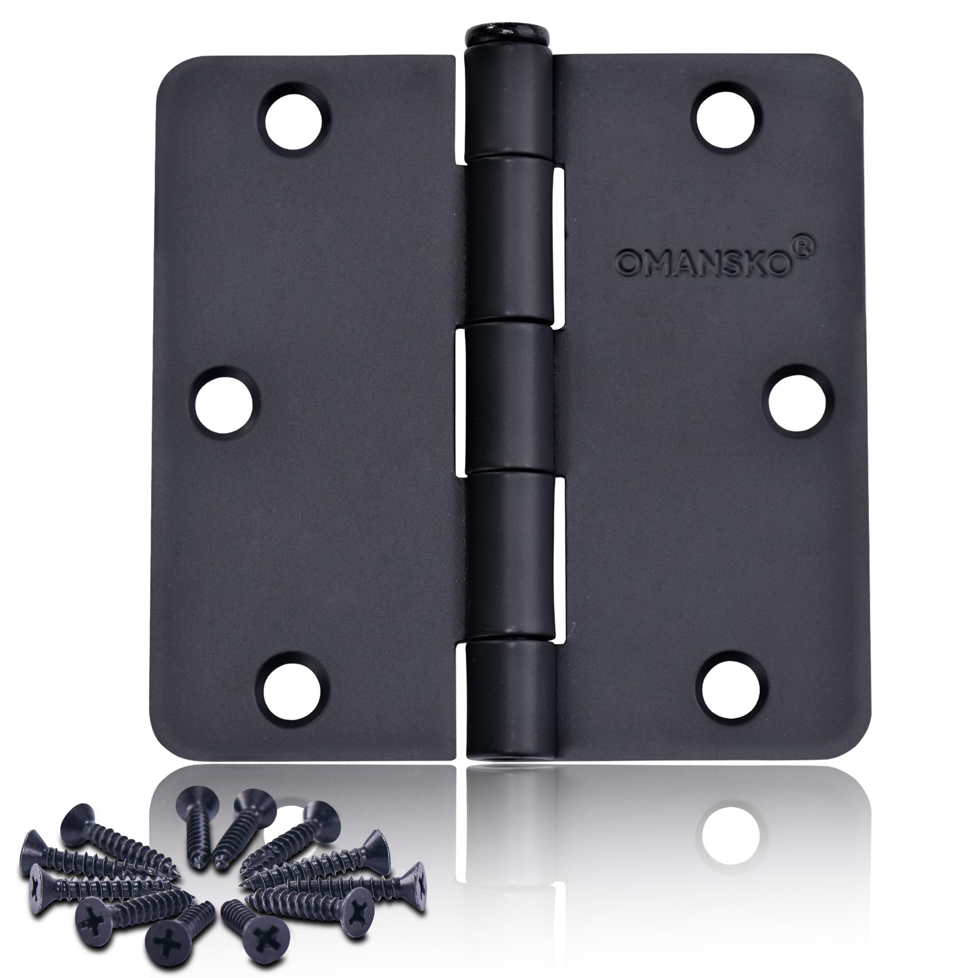 24 Pack 3.5" x 3.5" Black Door Hinges, Matte Black Door Hinges 3 1/2 ...