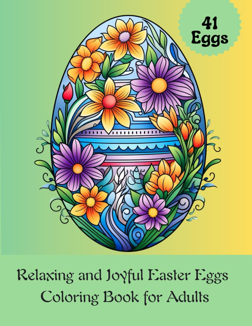 Amazon.com: Relaxing and Joyful Easter Eggs Coloring Book for Adults ...