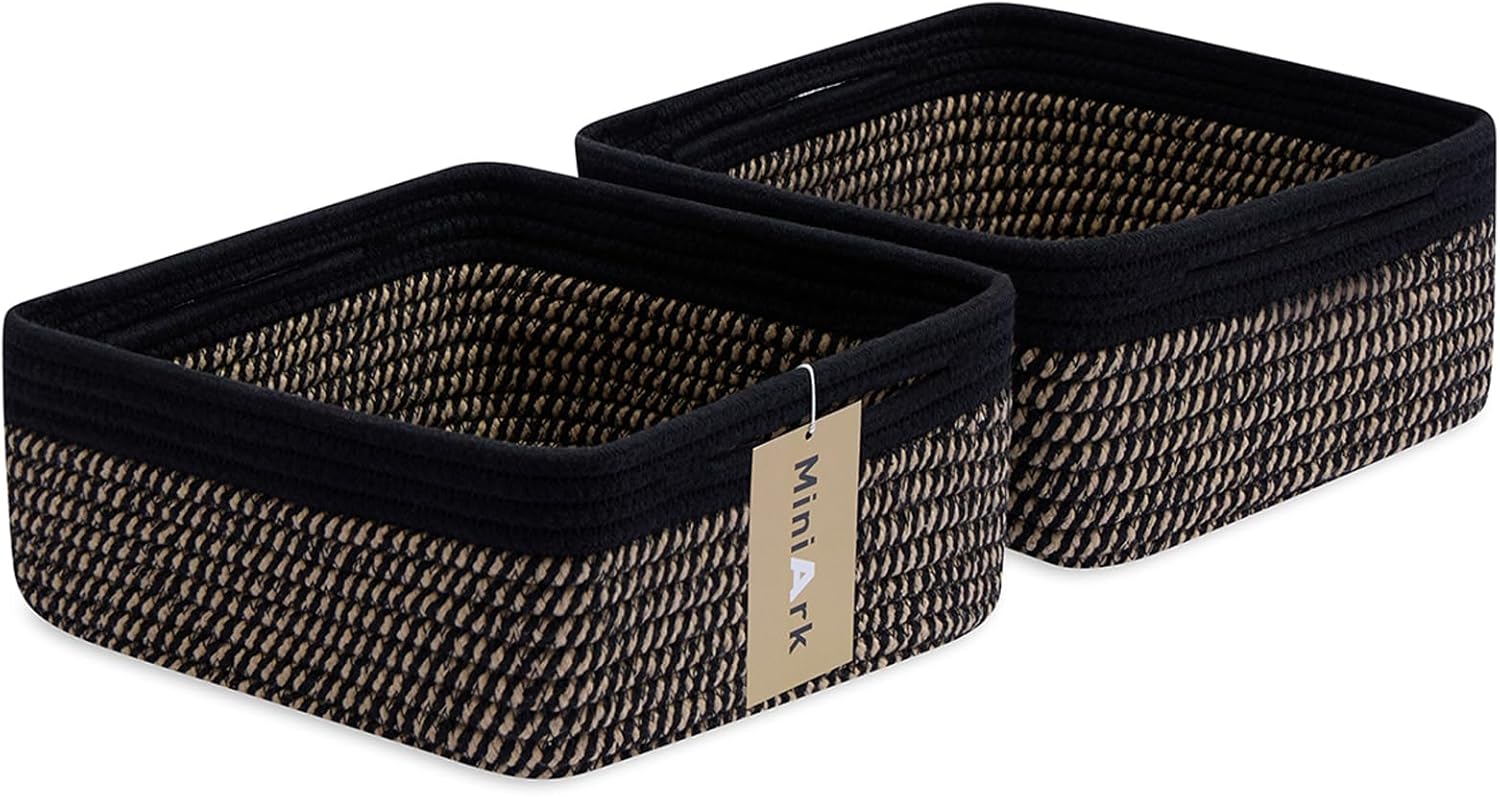 Amazon.com : MiniArk Small Square Shallow Baskets for Organizing, 9.7x9 ...