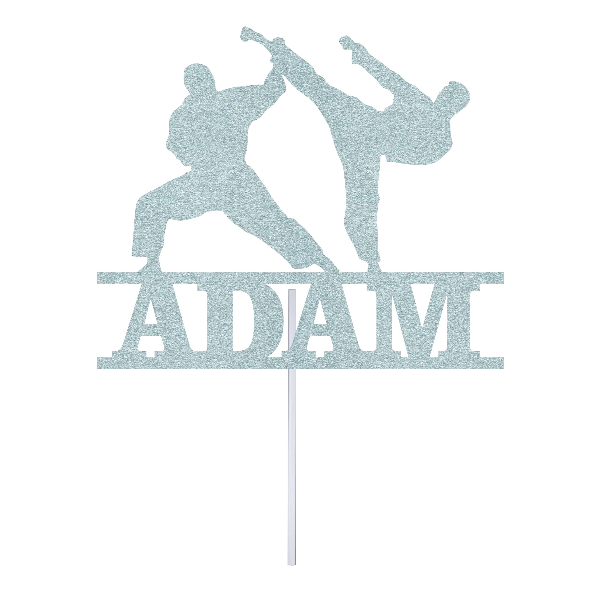 Buy Personalize Karate Theme Cake Topper | Double Side Glitter Cake ...