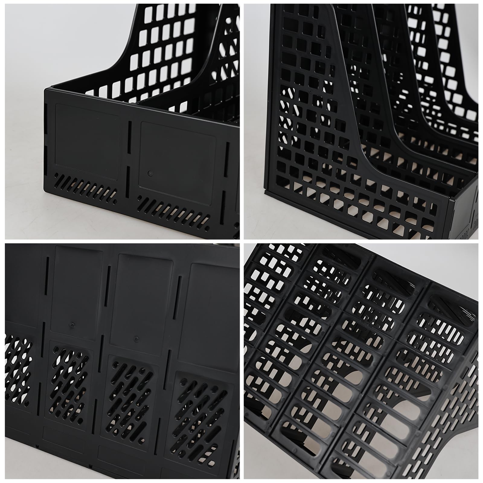Snapklik.com : Fiazony 4-Pack Collapsible Plastic Magazine File Holder