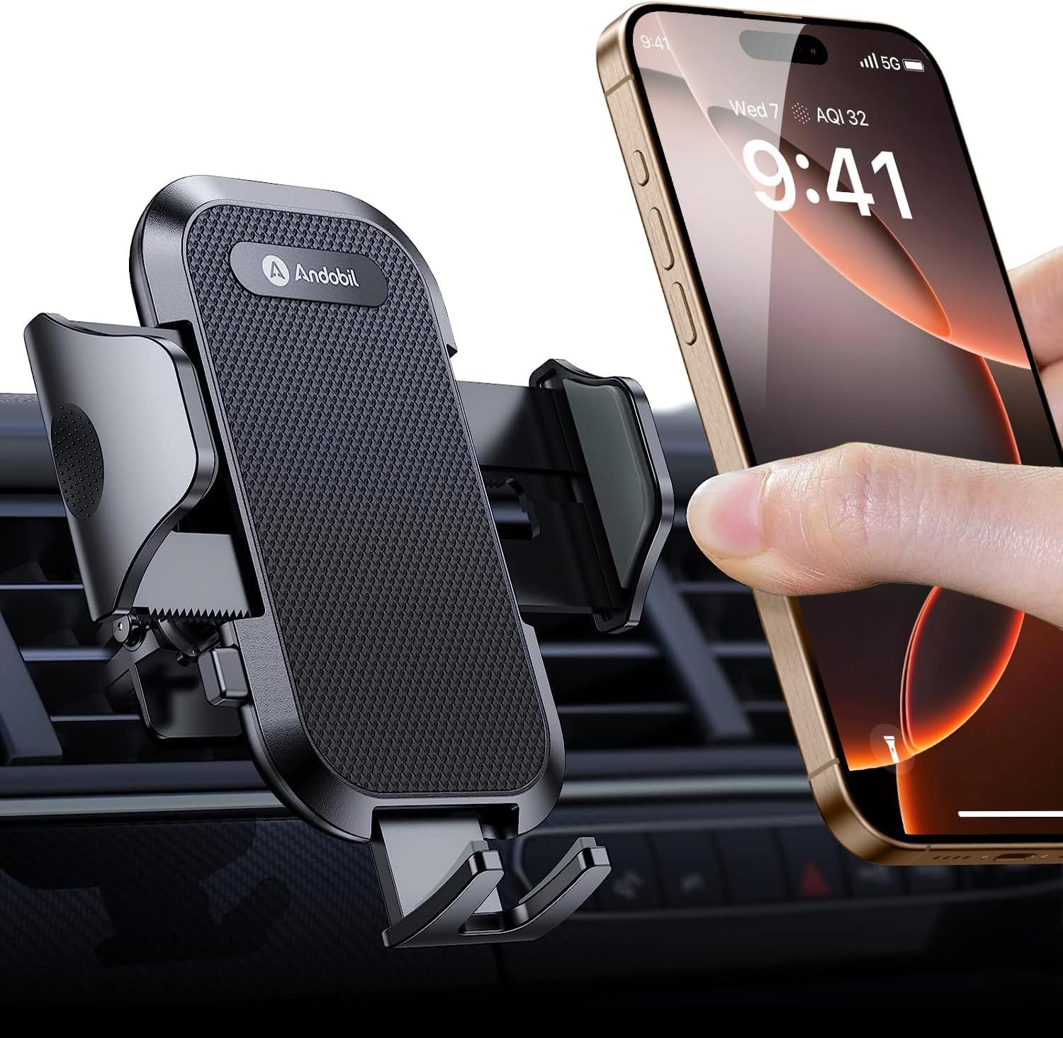 andobil [2025 NEW] Car Phone Holder, [Patented Hawksbill Clip] Mobile ...