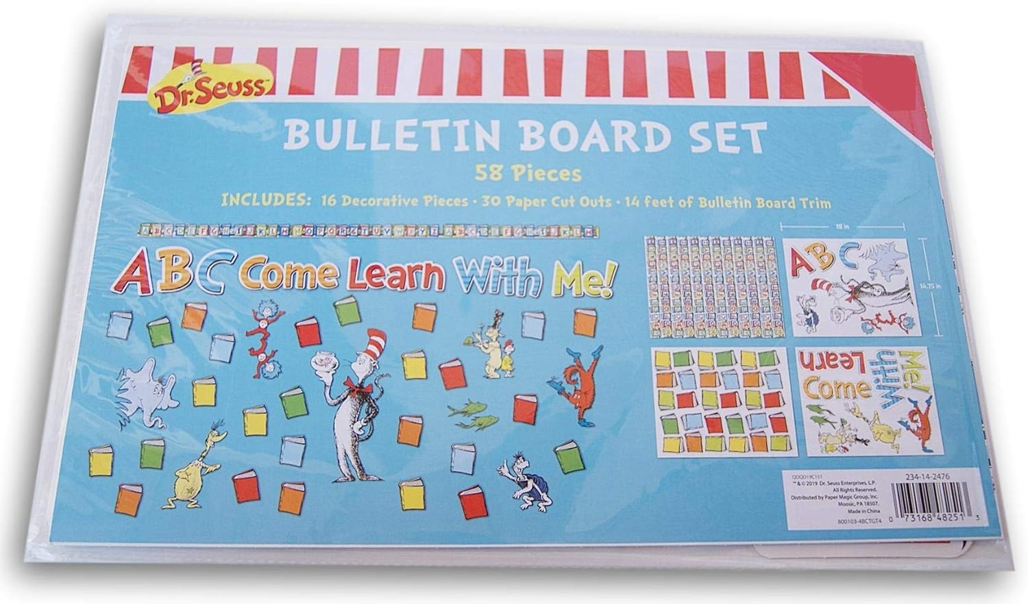 Amazon.com: Dr. Seuss ABC Reading Bulletin Board Decor Set - Come Learn ...