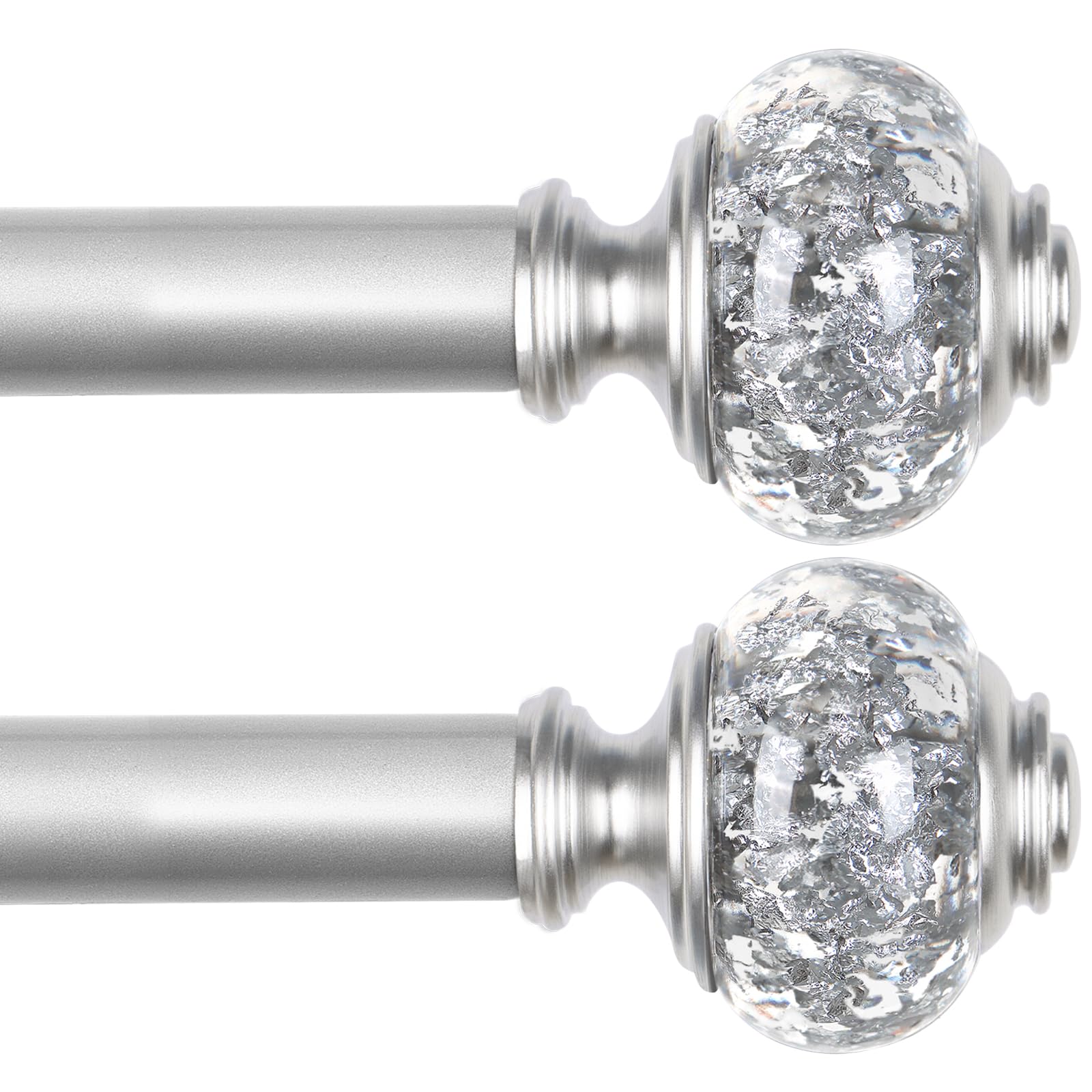 Amazon.com: USFOOK 2 Pack Silver Curtain Rods for Windows 48 to 84 Inch ...