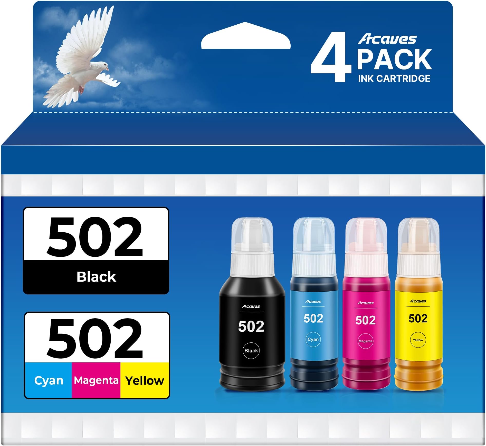 Amazon.com: DLMELHOR T502 502 Ink Refill Bottles Compatible for Epn ...
