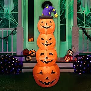Amazon.com: Rushbom Halloween Inflatable Pumpkins Decorations - Lighted ...