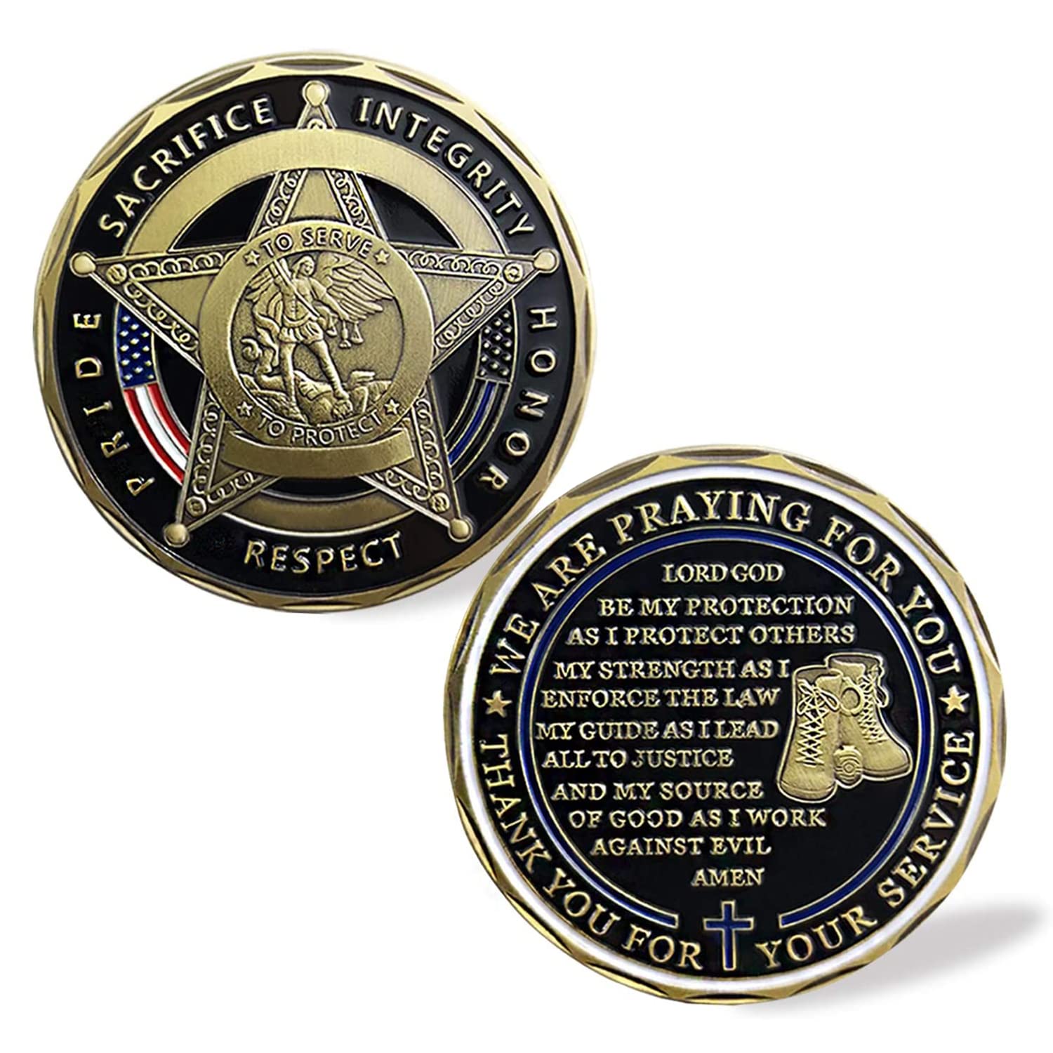 Amazon.com: Saint Michael Police Prayer Coin Law Enforcement Challenge ...