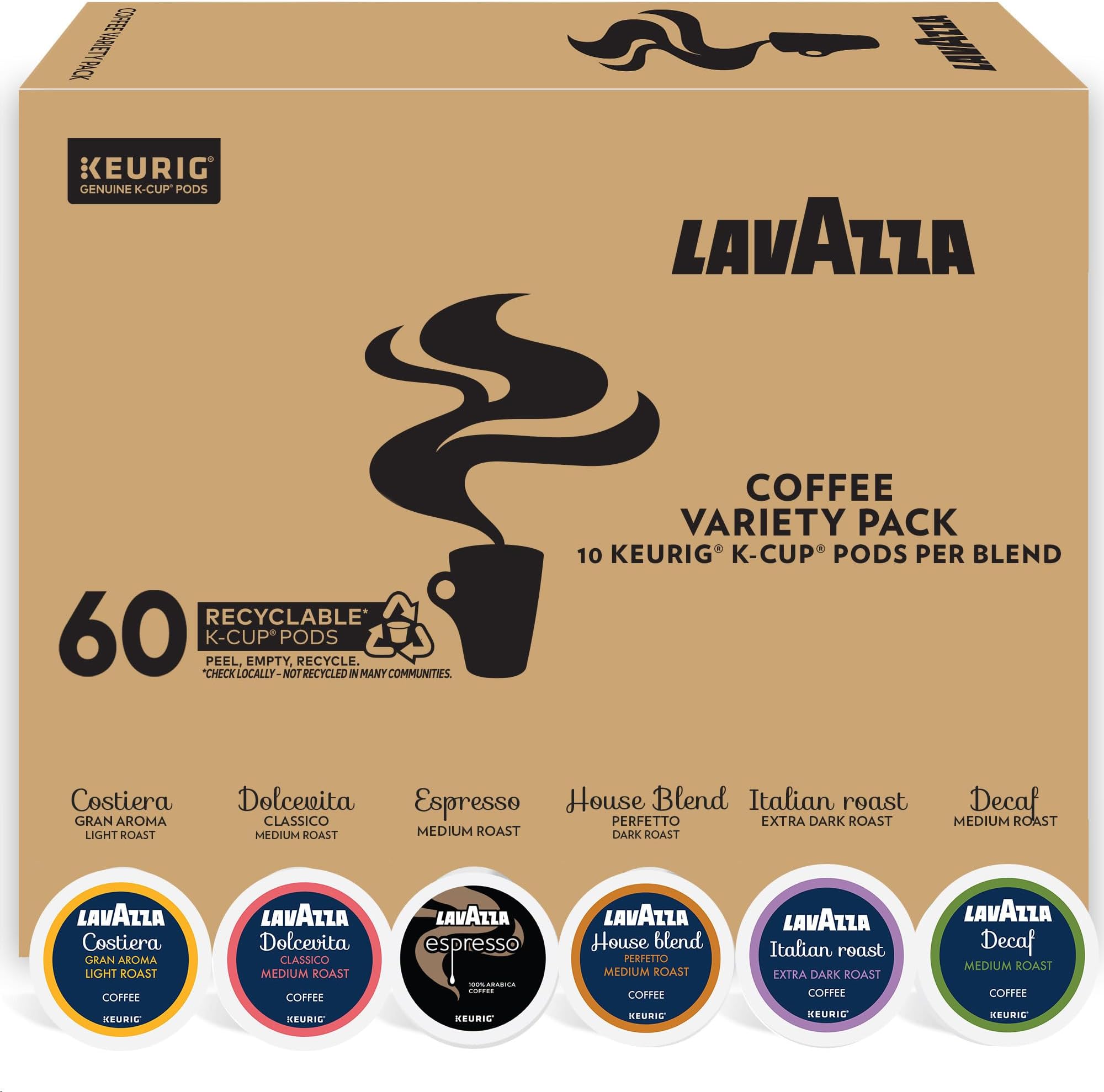 Amazon.com: Lavazza Coffee Variety Pack, Keurig Single-Serve K-Cup Pods ...