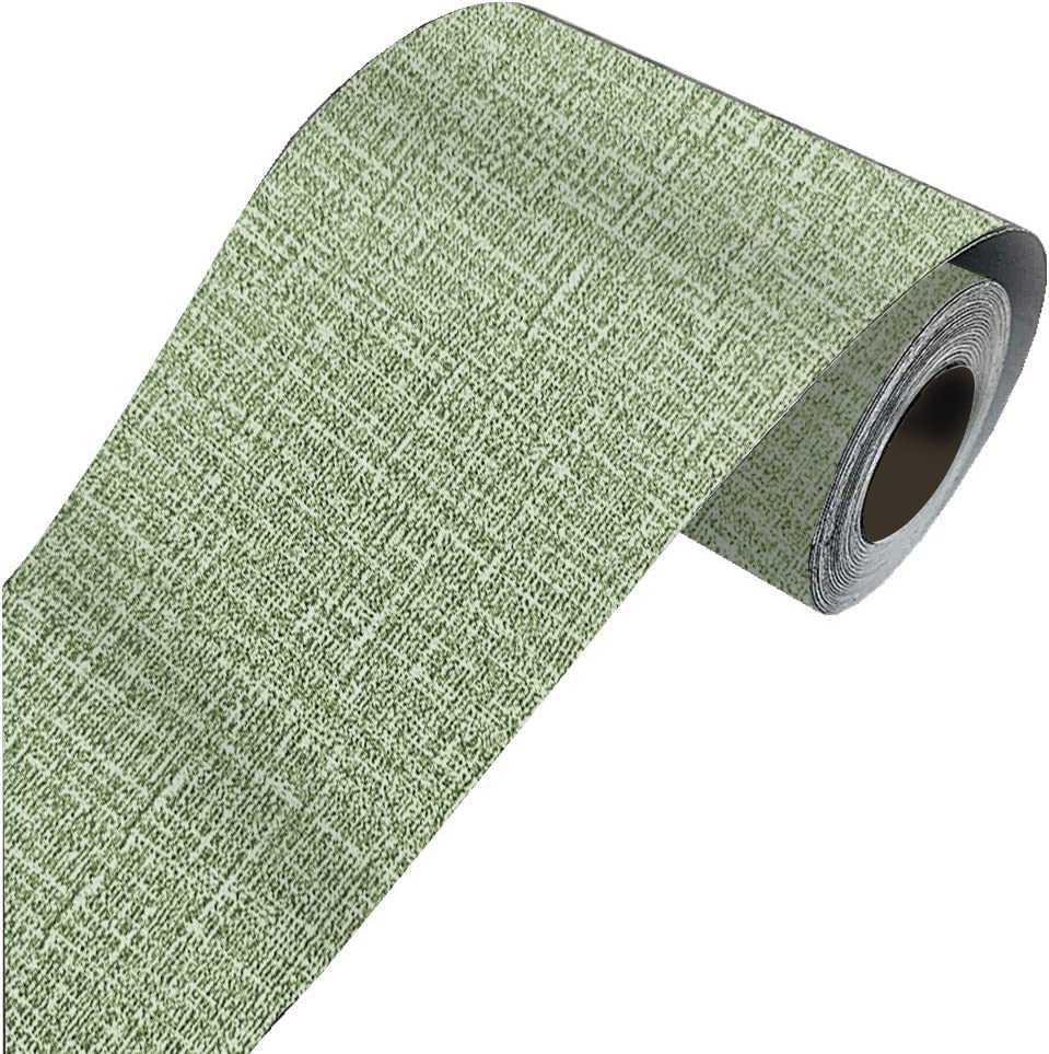 LUO YIYI 10Meters Self-Adhesive Linen Light Green PVC Backsplash Border ...
