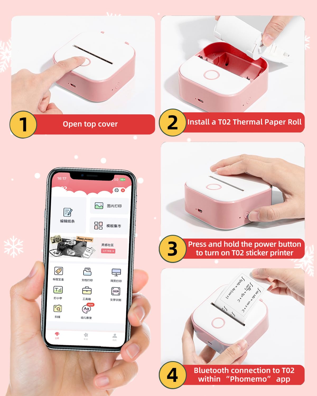 Snapklik.com : T02 Mini Sticker Printer, Print Pods Mini Printer ...